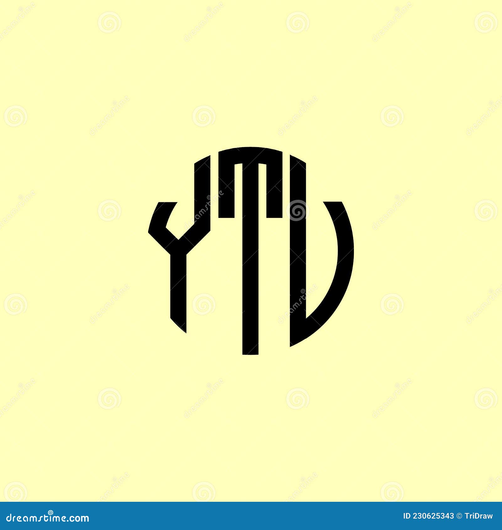 Creative Rounded Initial Letters YTV Logo Stock Vector - Illustration ...