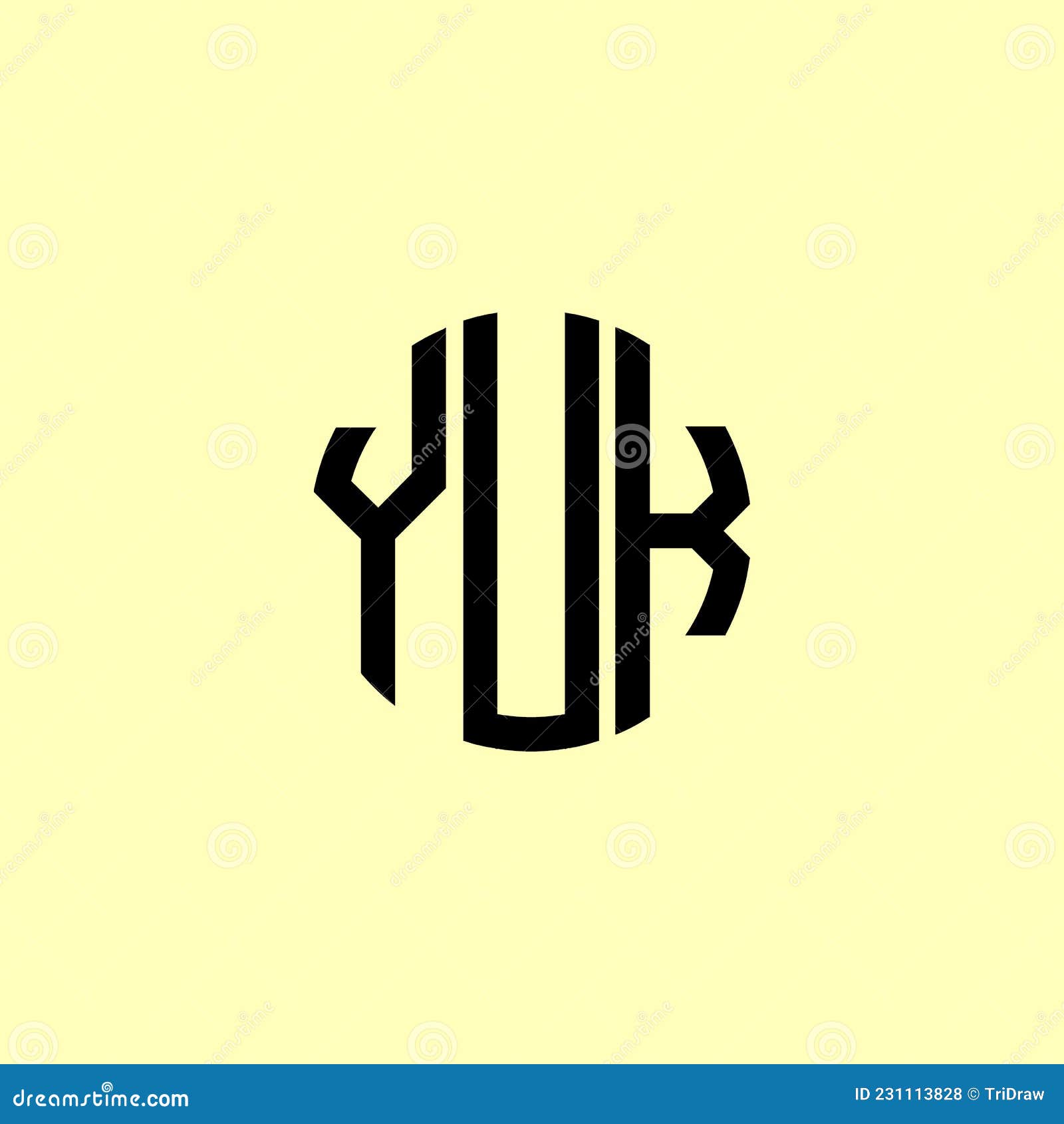 Creative Rounded Initial Letters YUK Logo Stock Vector - Illustration ...