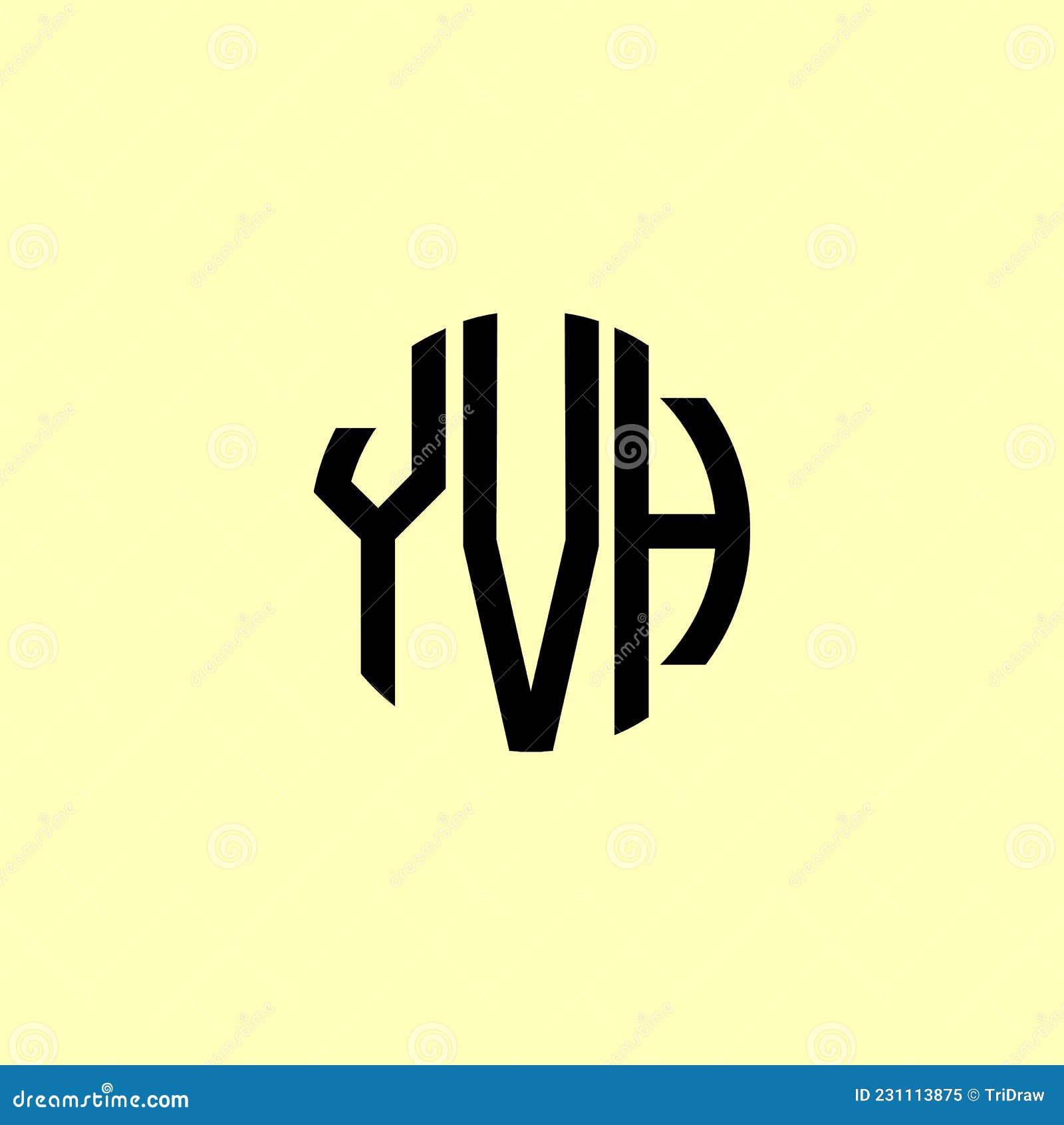 Creative Rounded Initial Letters YVH Logo Stock Vector - Illustration ...