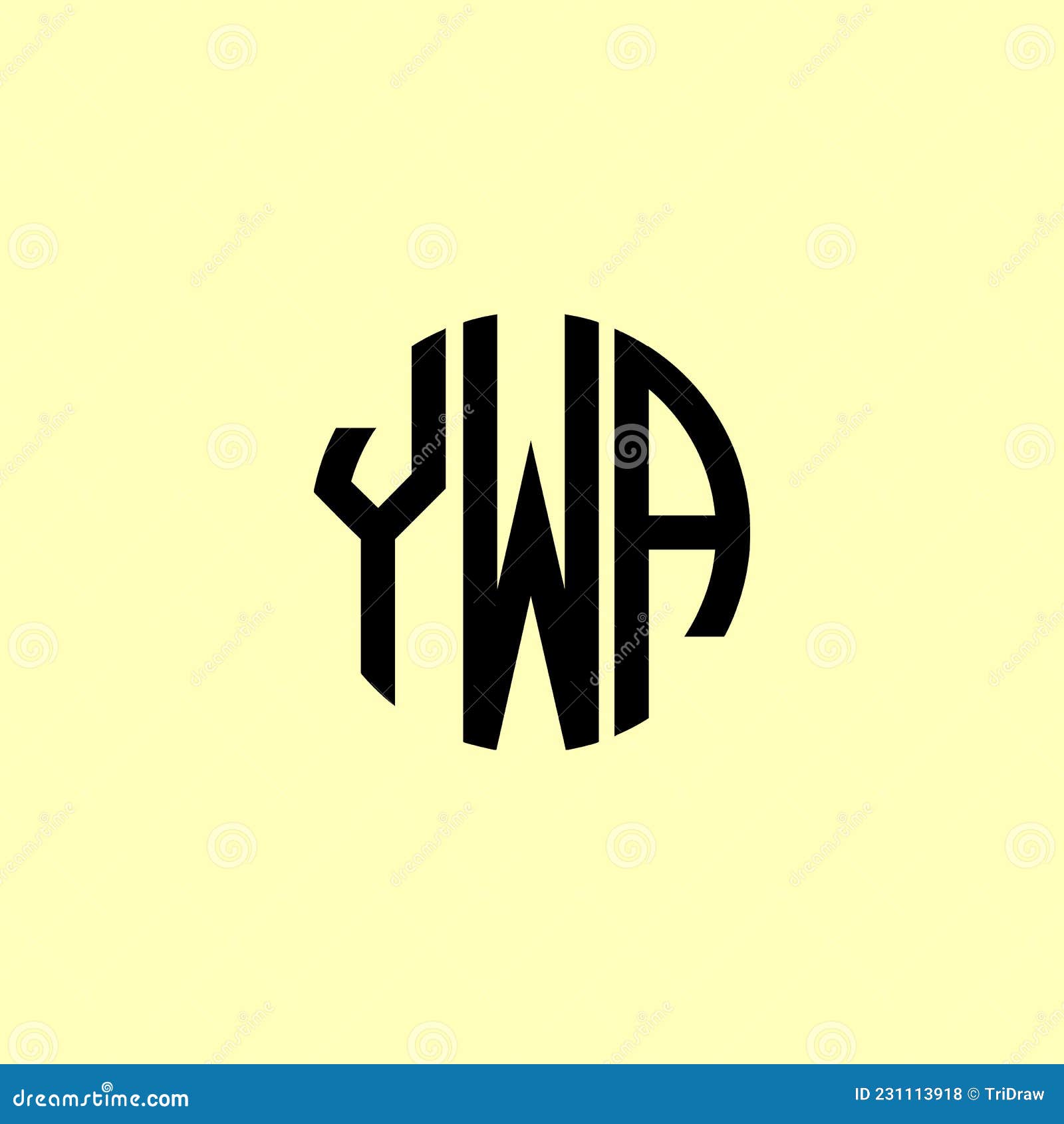 Creative Rounded Initial Letters YWA Logo Stock Vector - Illustration ...