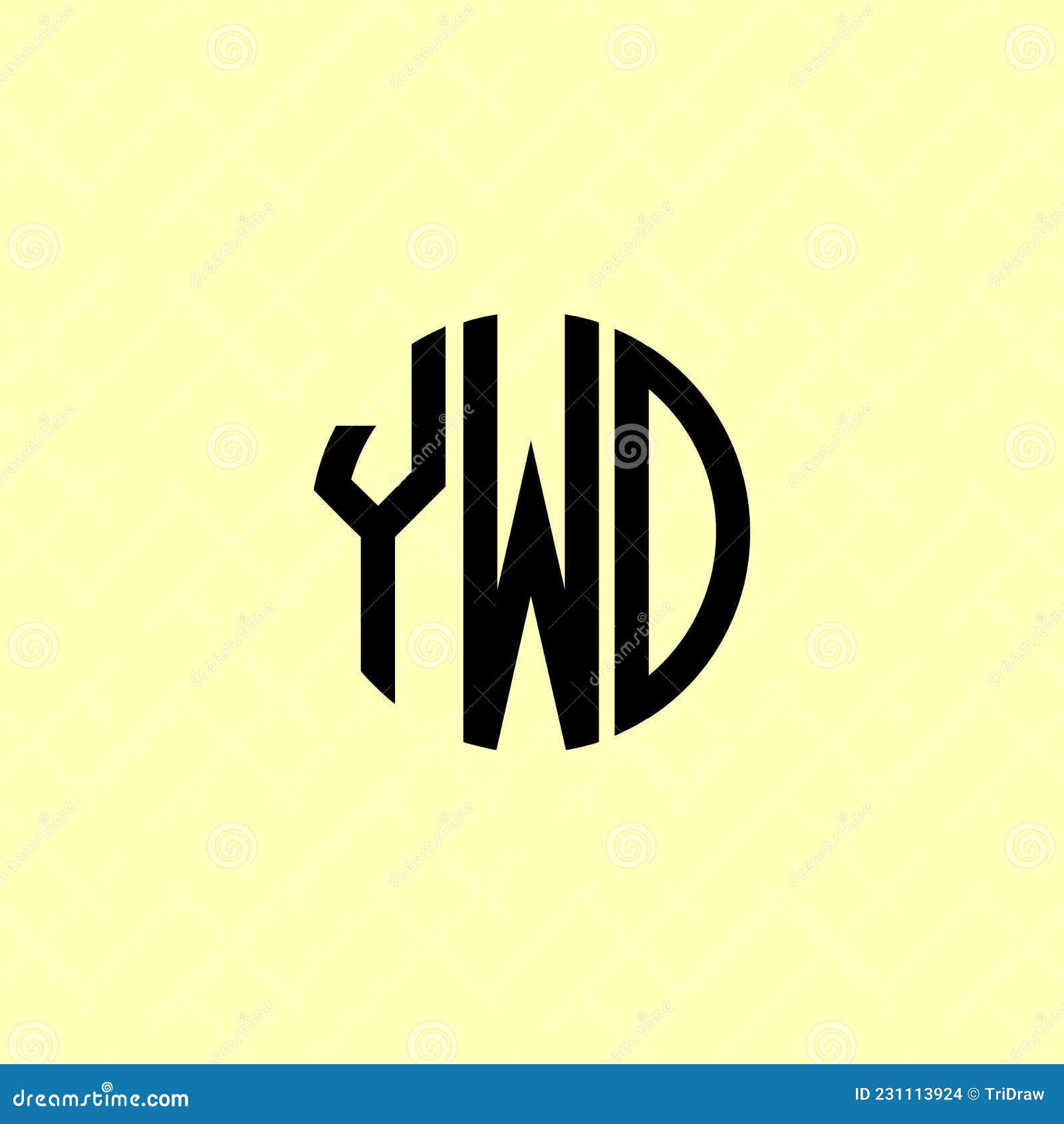 Creative Rounded Initial Letters YWD Logo Stock Vector - Illustration ...