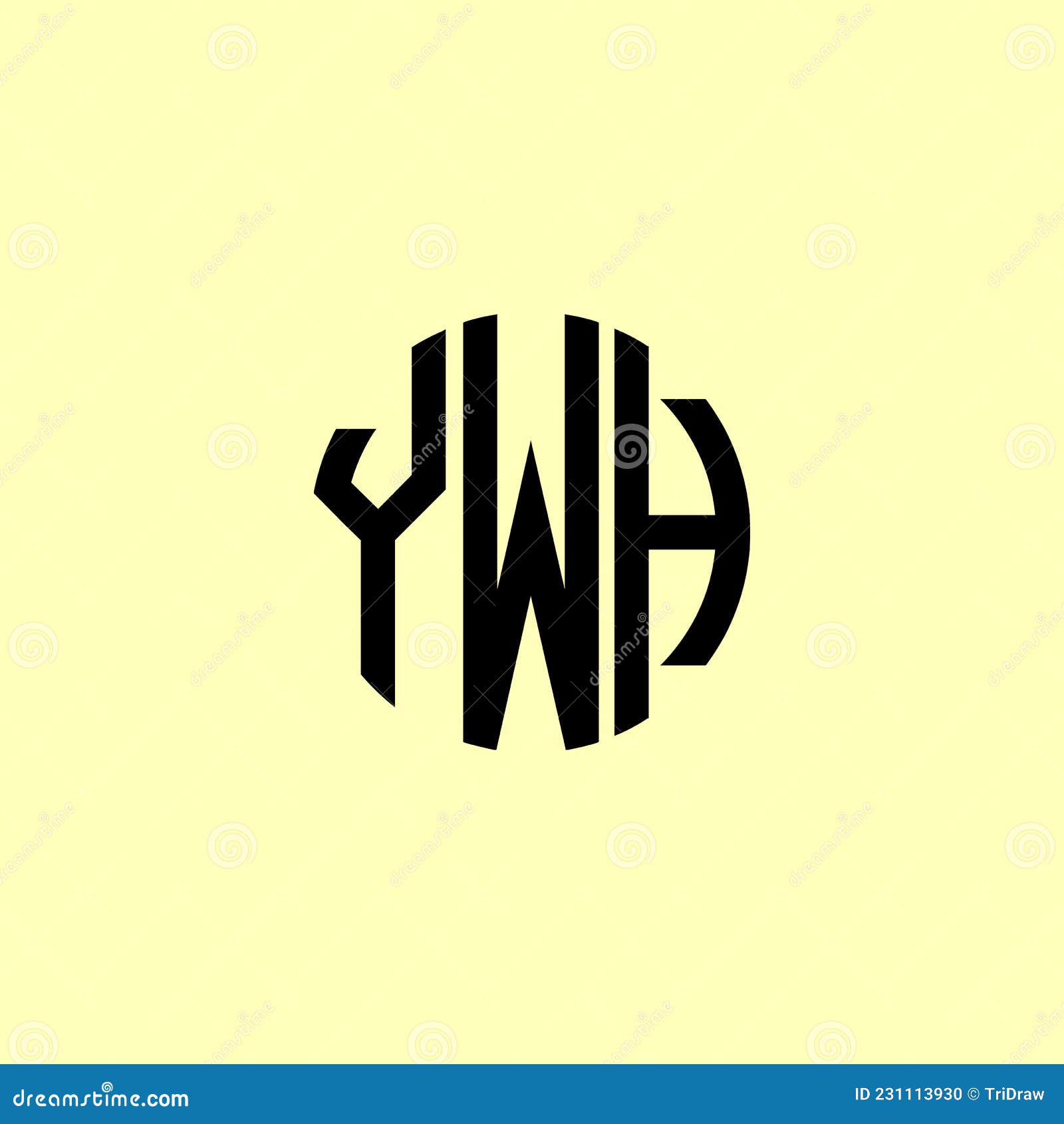 Creative Rounded Initial Letters YWH Logo Stock Vector - Illustration ...