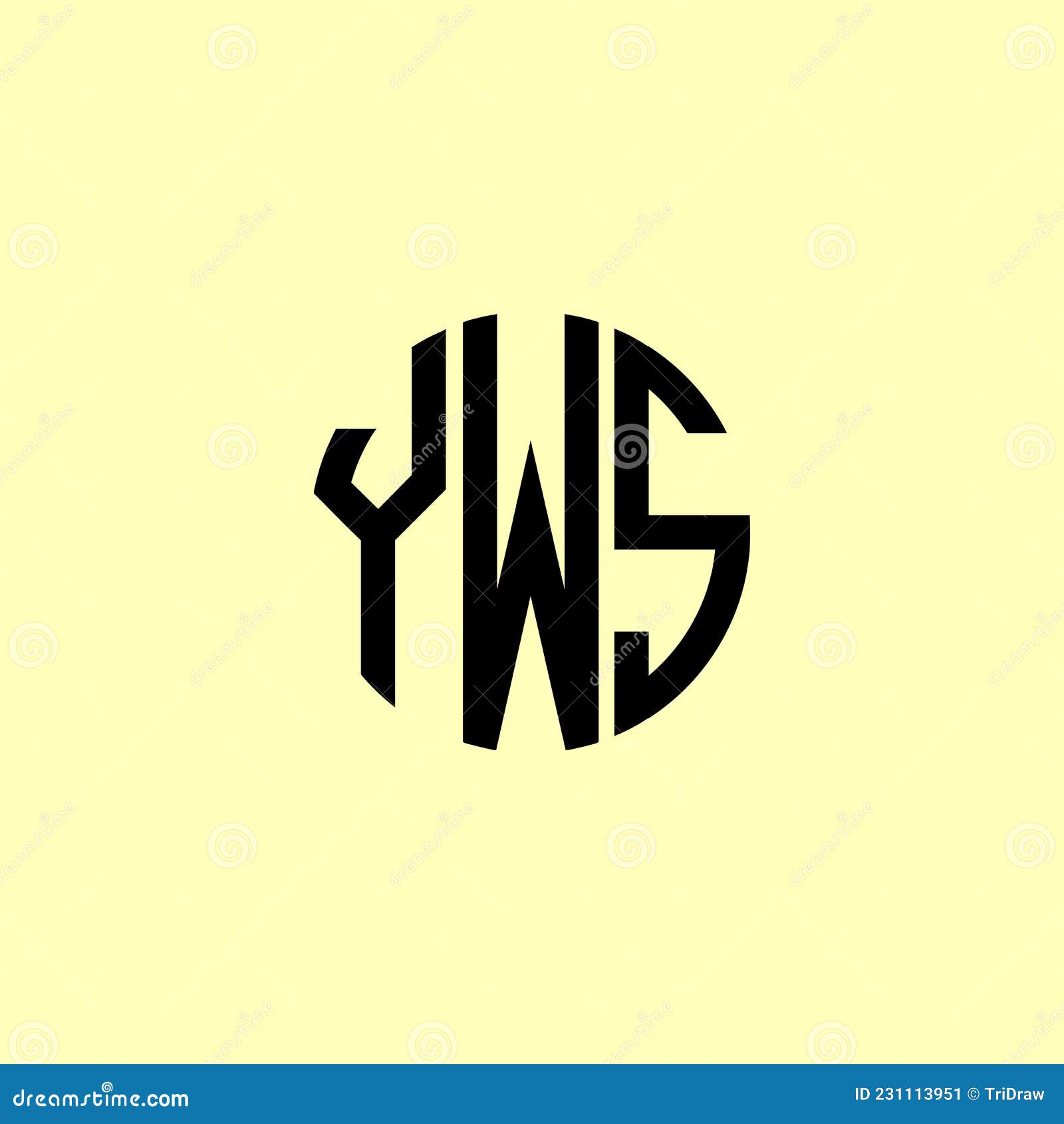 Creative Rounded Initial Letters YWS Logo Stock Vector - Illustration ...