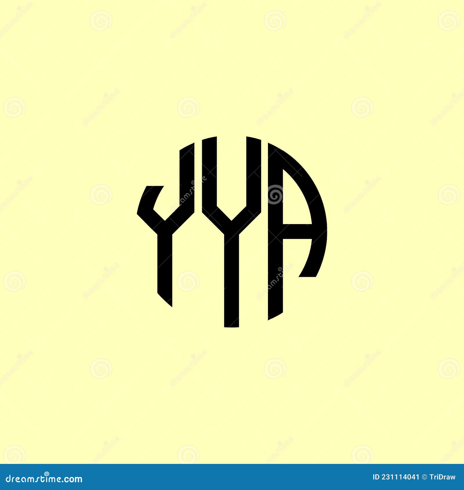 Creative Rounded Initial Letters YYA Logo Stock Vector - Illustration ...