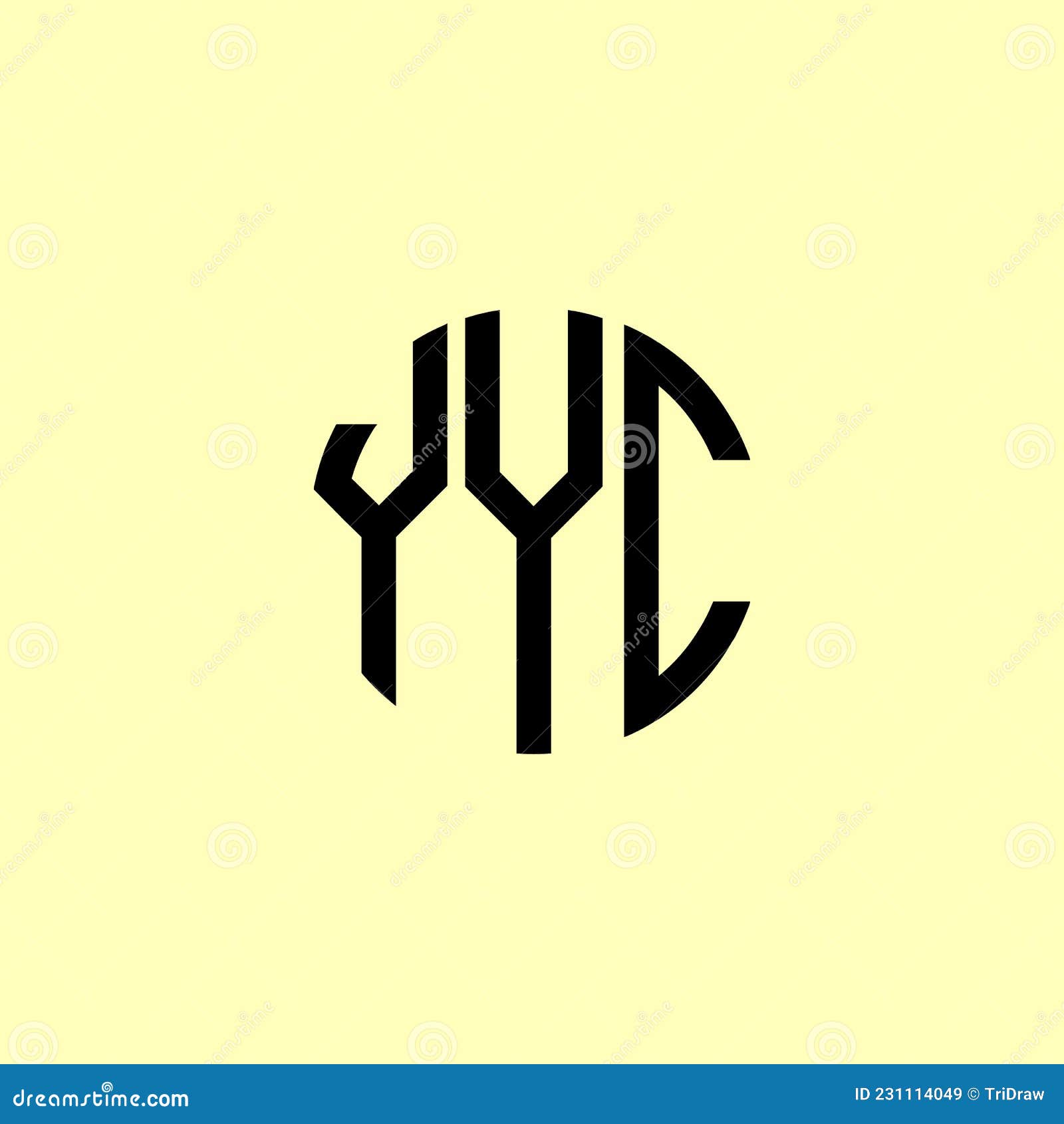 Creative Rounded Initial Letters YYC Logo Stock Vector - Illustration ...