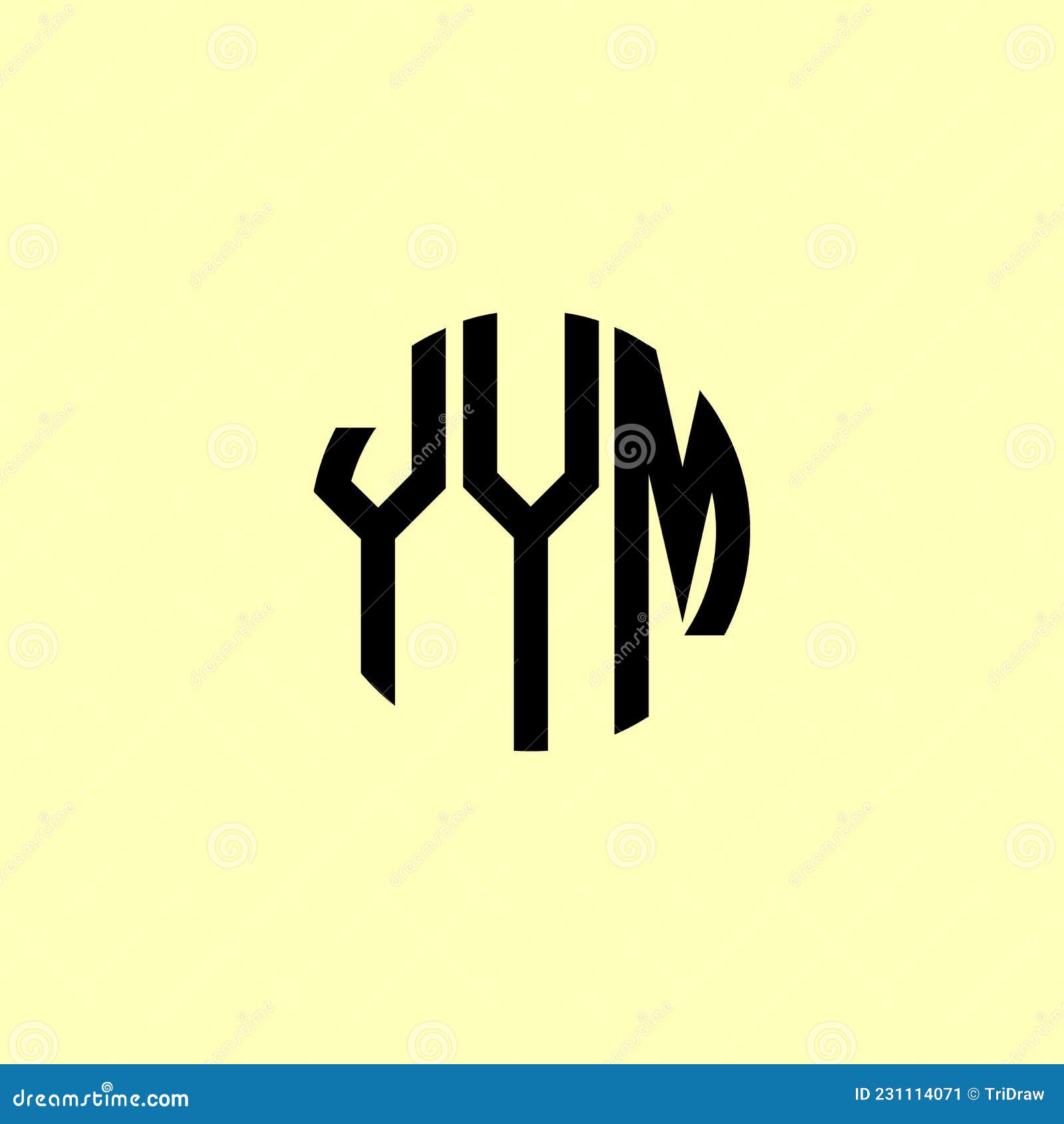 Creative Rounded Initial Letters YYM Logo Stock Vector - Illustration ...