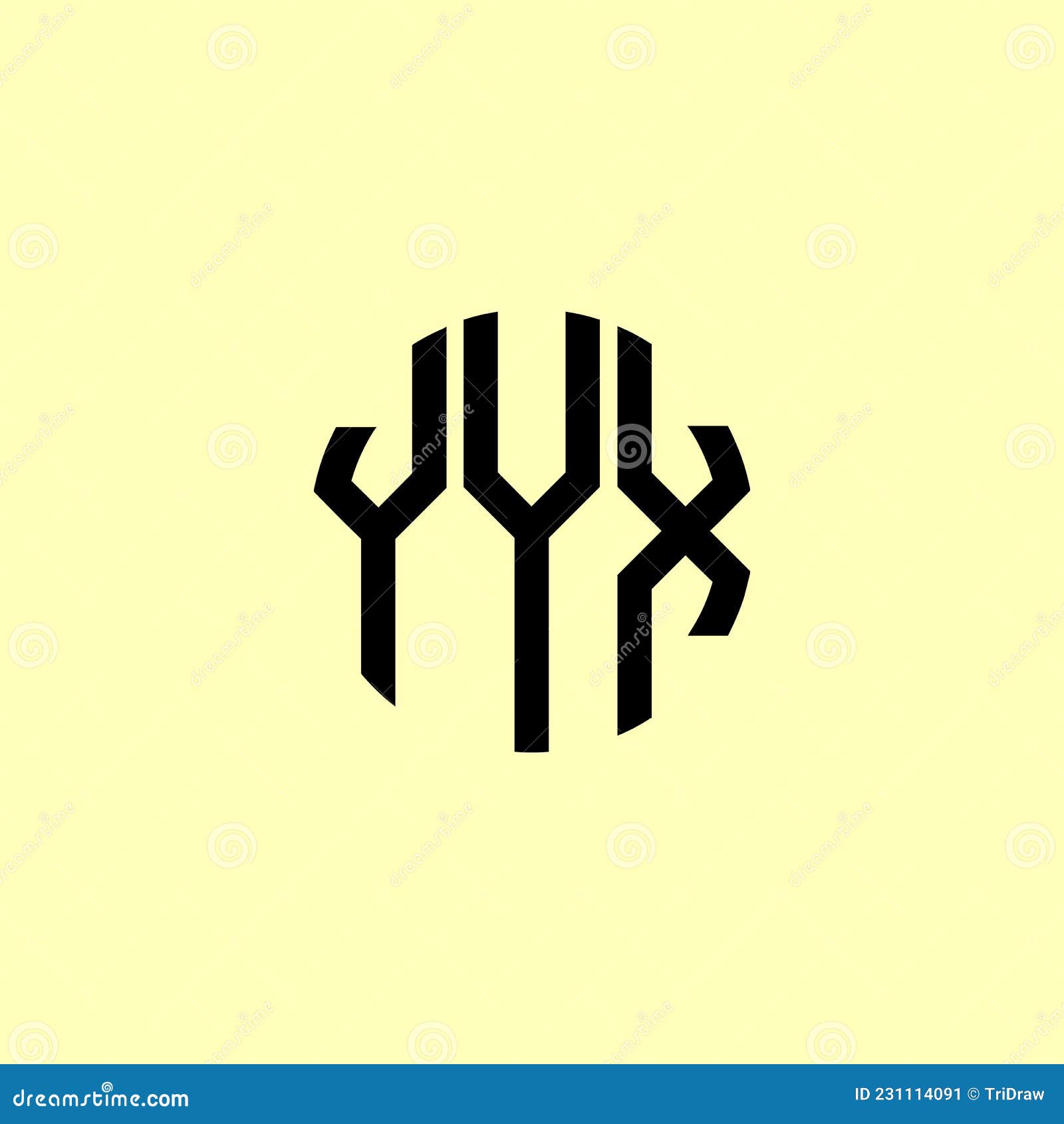 Creative Rounded Initial Letters YYX Logo Stock Vector - Illustration ...