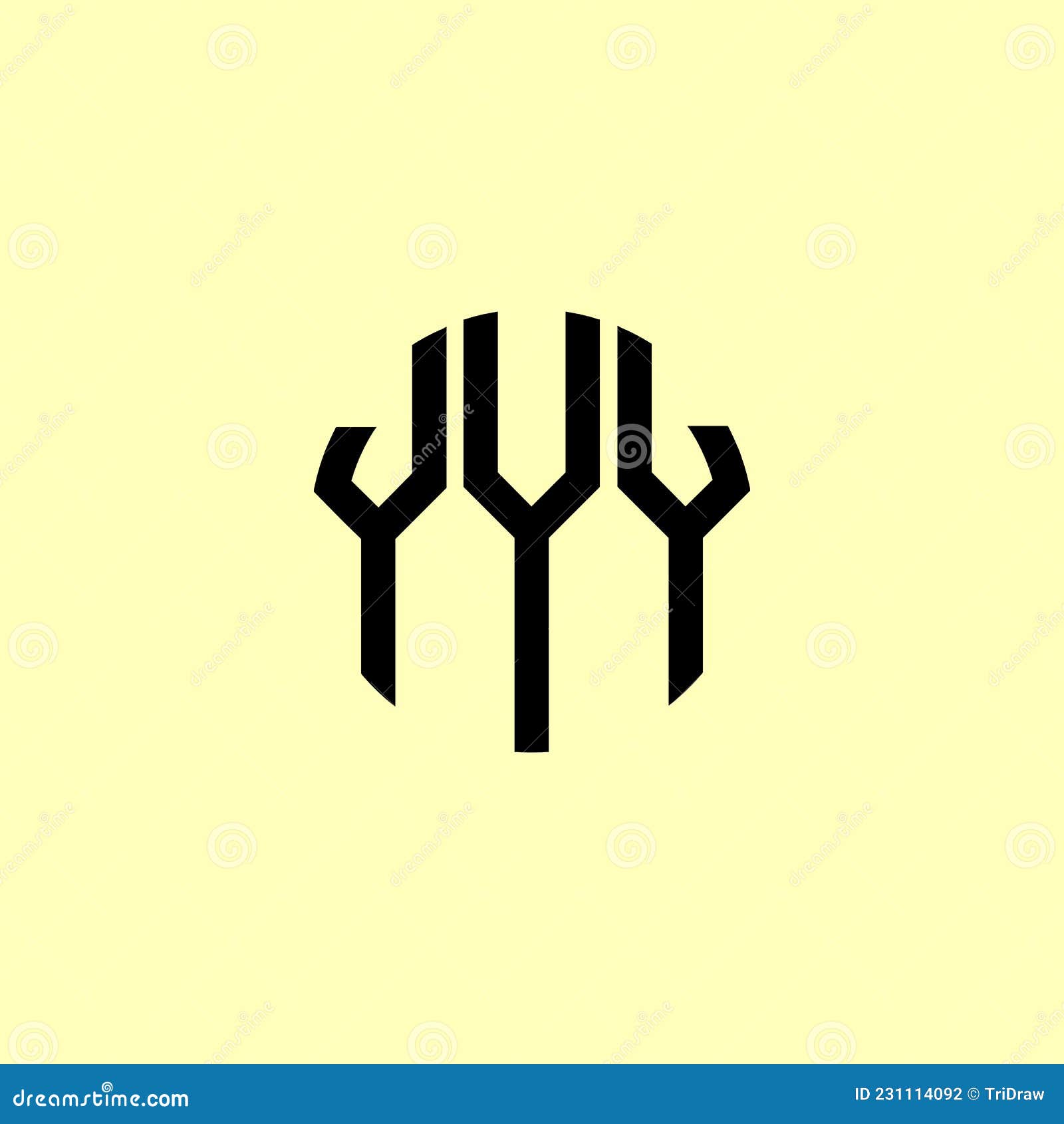 Creative Rounded Initial Letters YYY Logo Stock Vector - Illustration ...