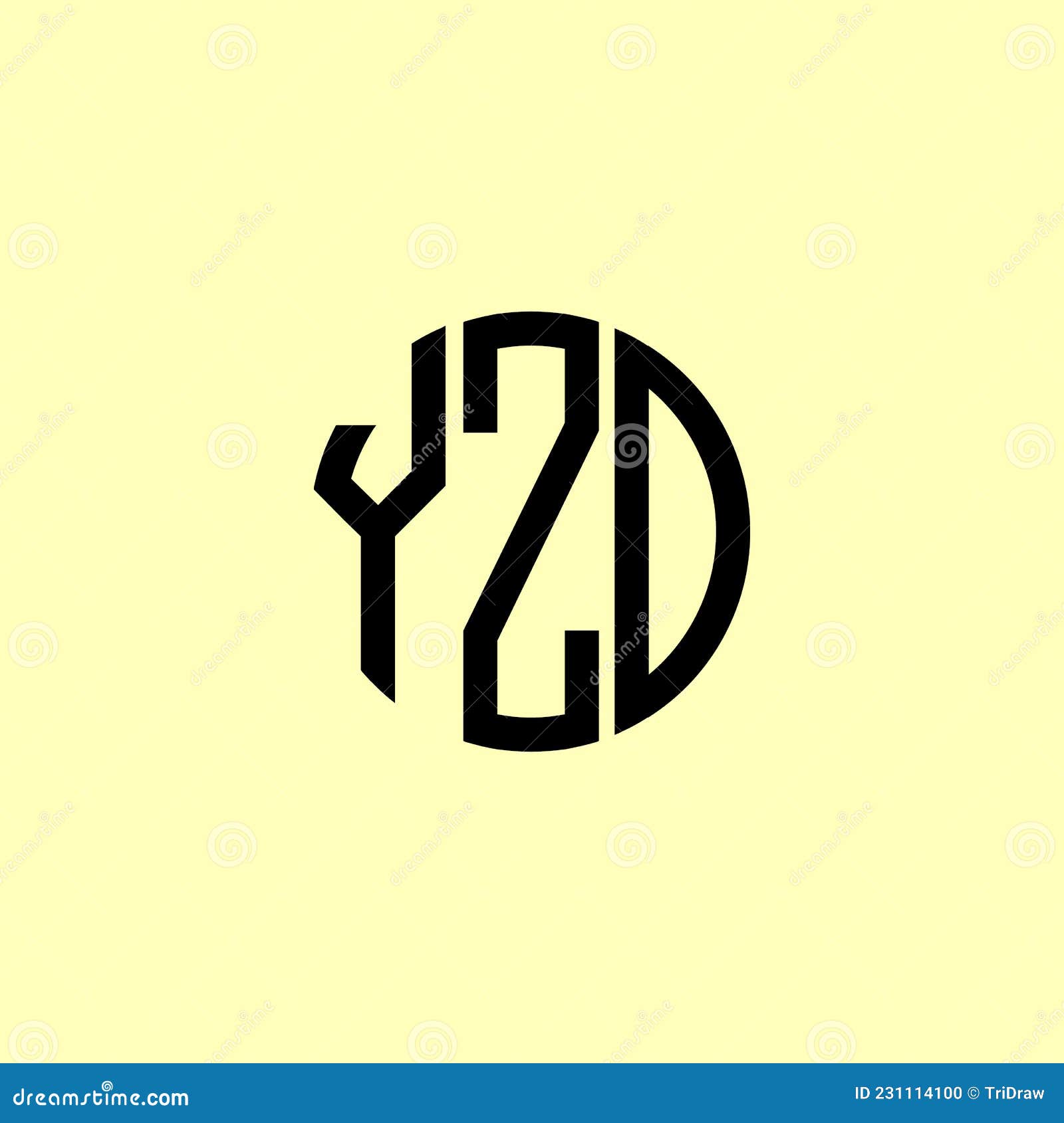 Creative Rounded Initial Letters YZD Logo Stock Vector - Illustration ...