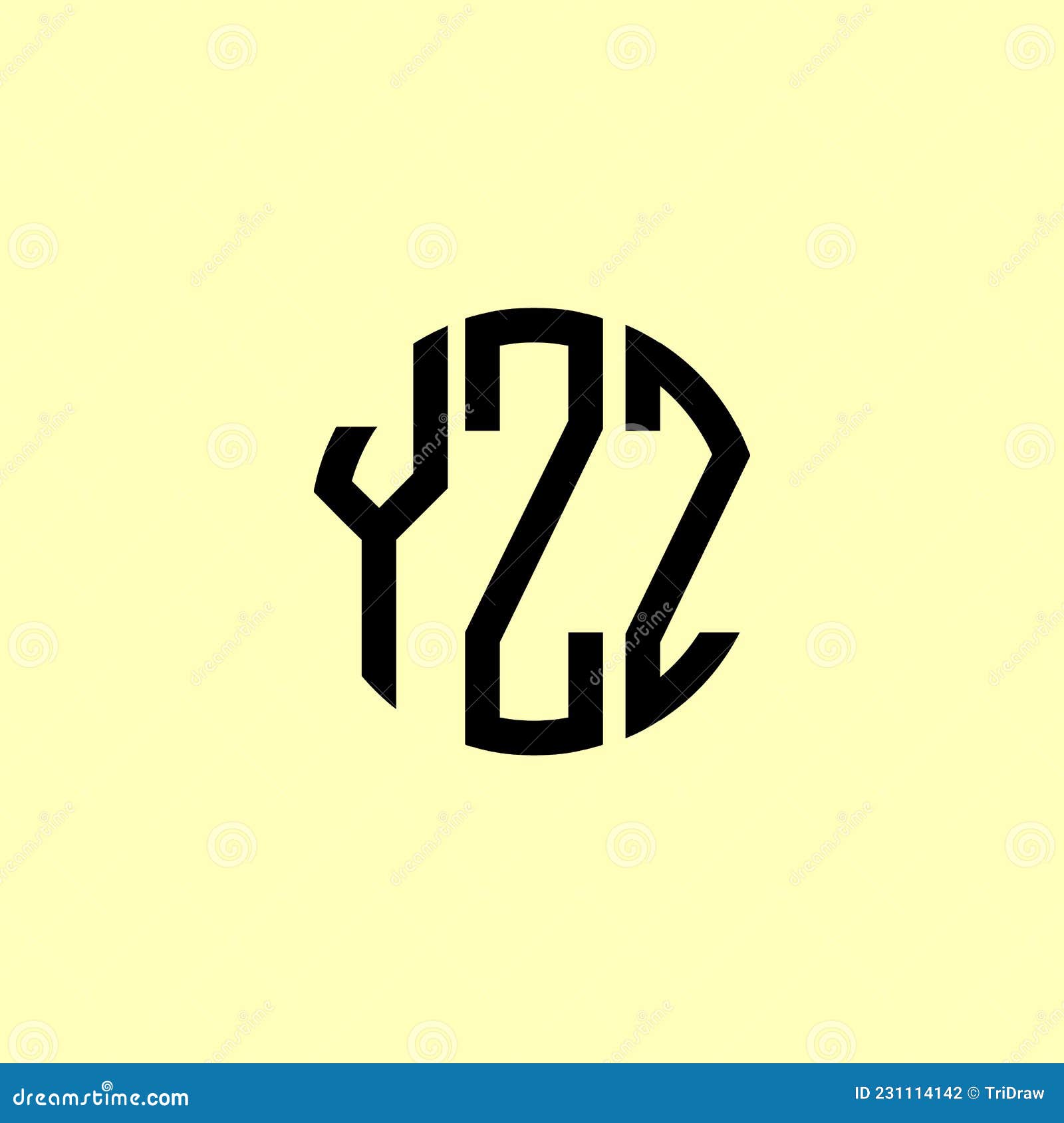 Creative Rounded Initial Letters YZZ Logo Stock Vector - Illustration ...