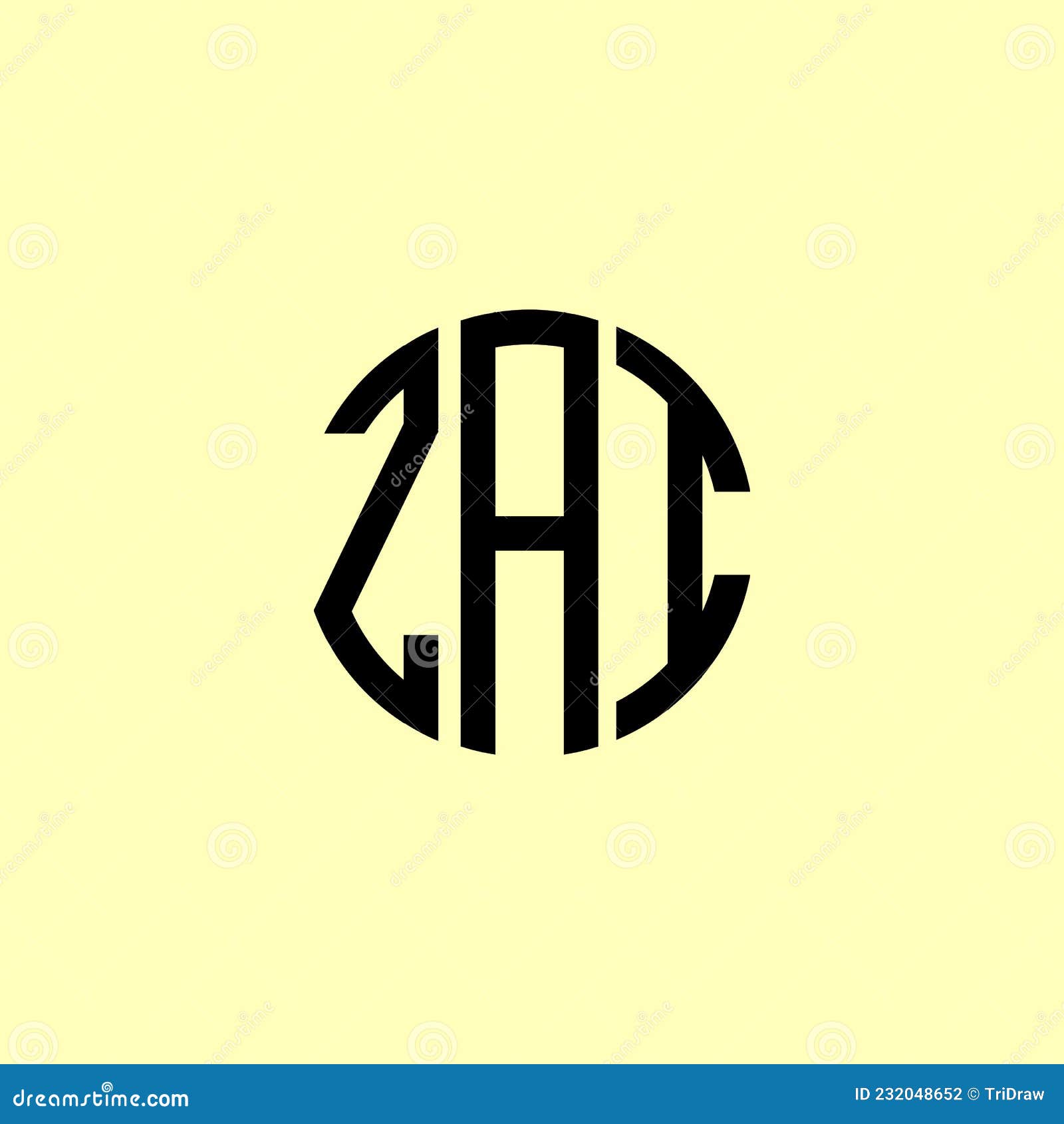 Creative Rounded Initial Letters ZAI Logo Stock Vector - Illustration ...