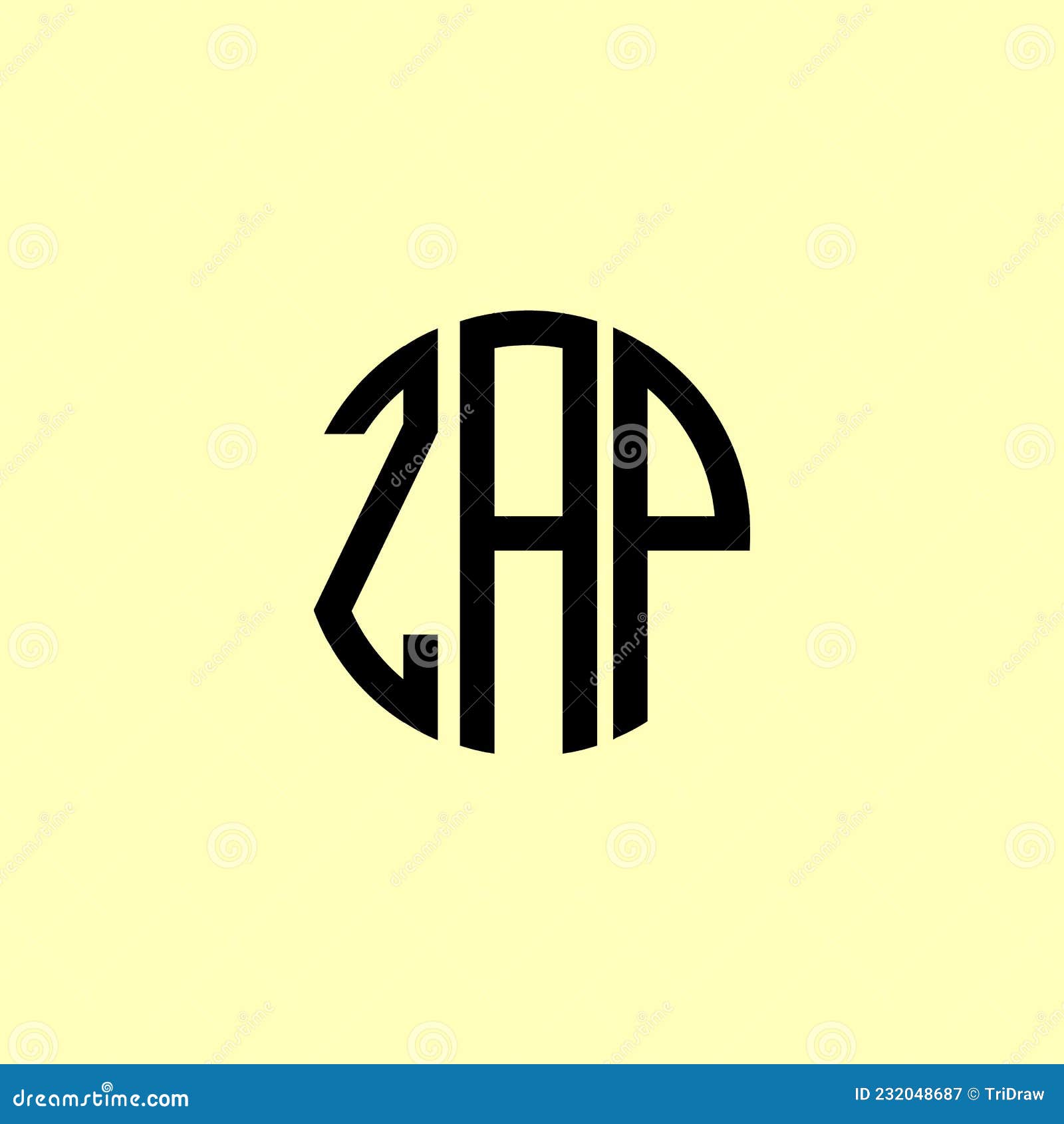 Creative Rounded Initial Letters ZAP Logo Stock Vector - Illustration ...