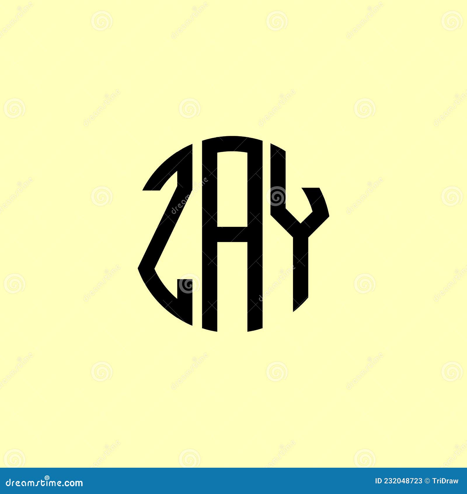Creative Rounded Initial Letters ZAY Logo Stock Vector - Illustration ...