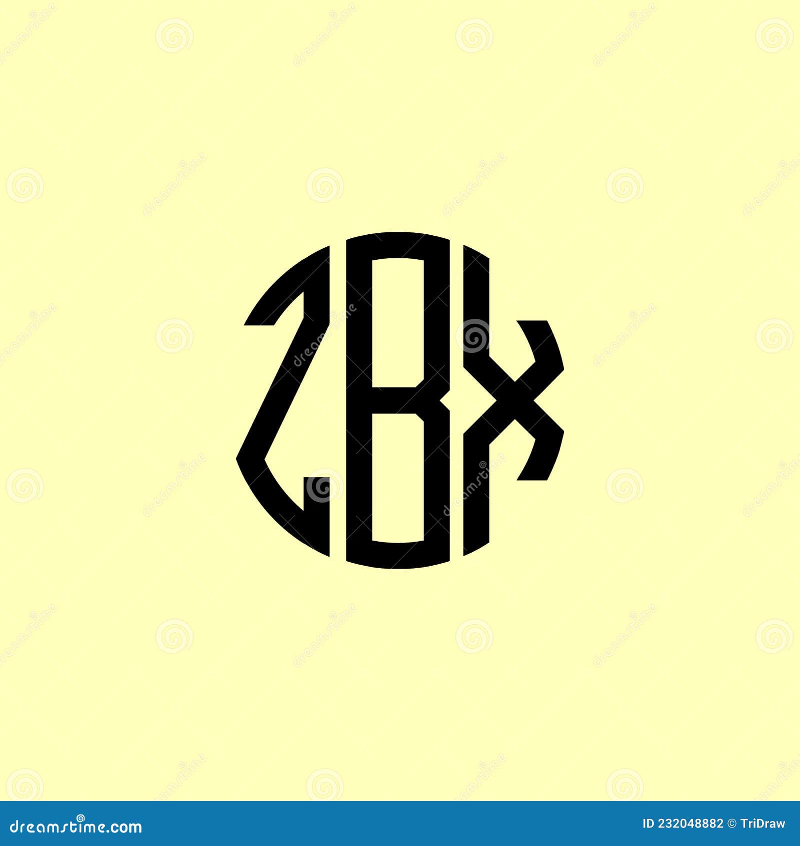 Creative Rounded Initial Letters ZBX Logo Stock Vector - Illustration ...