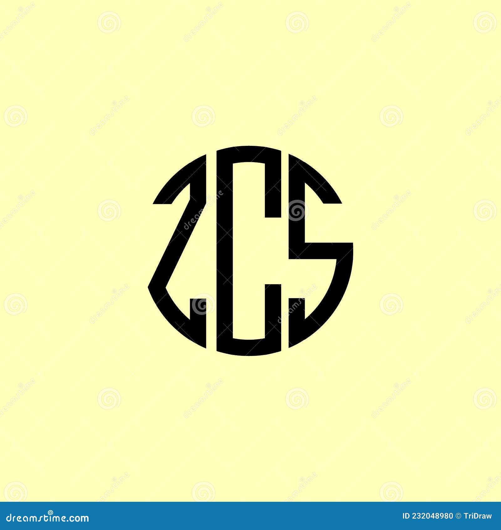 Creative Rounded Initial Letters ZCS Logo Stock Vector - Illustration ...