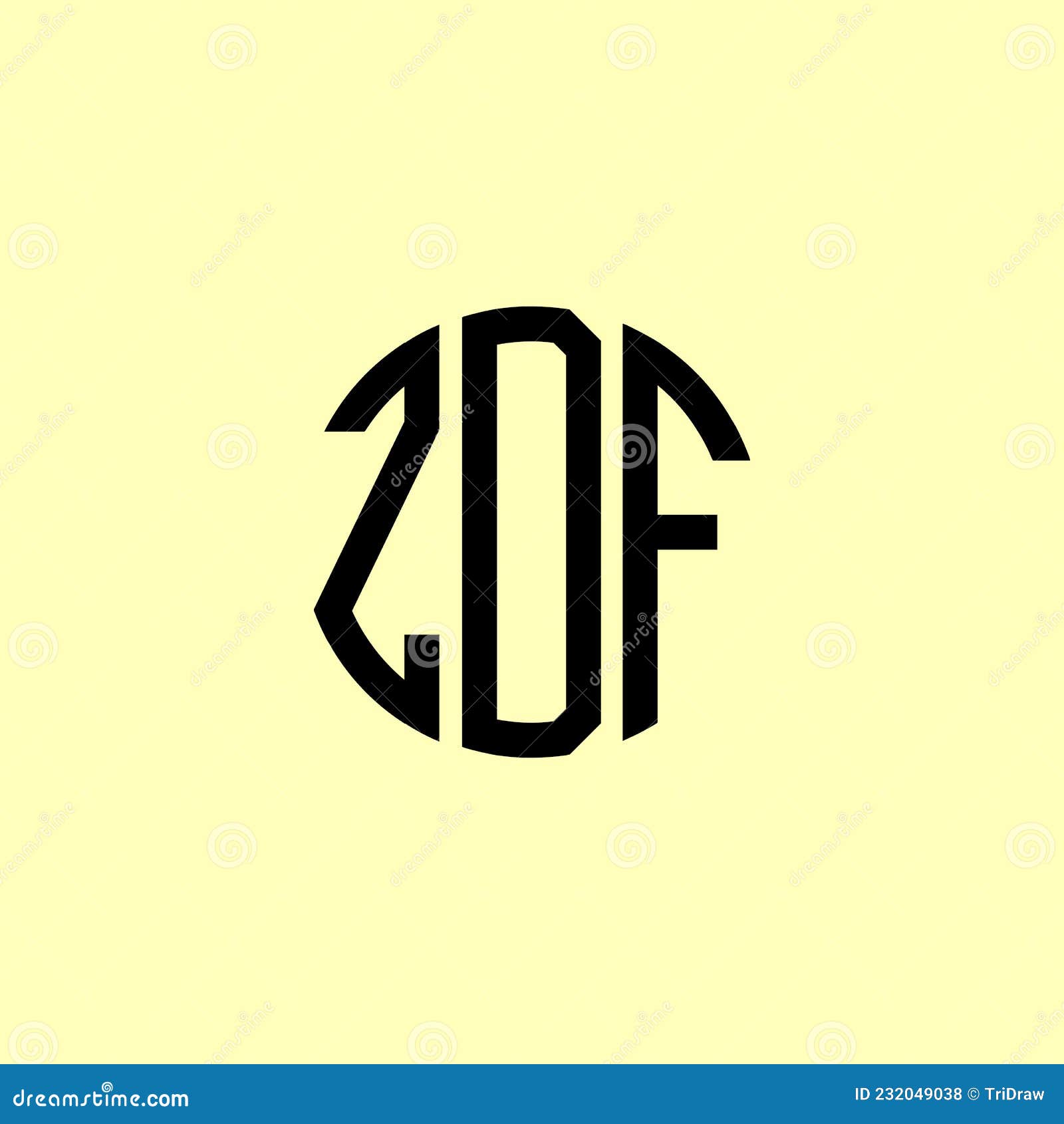 Creative Rounded Initial Letters ZDF Logo Stock Vector - Illustration ...