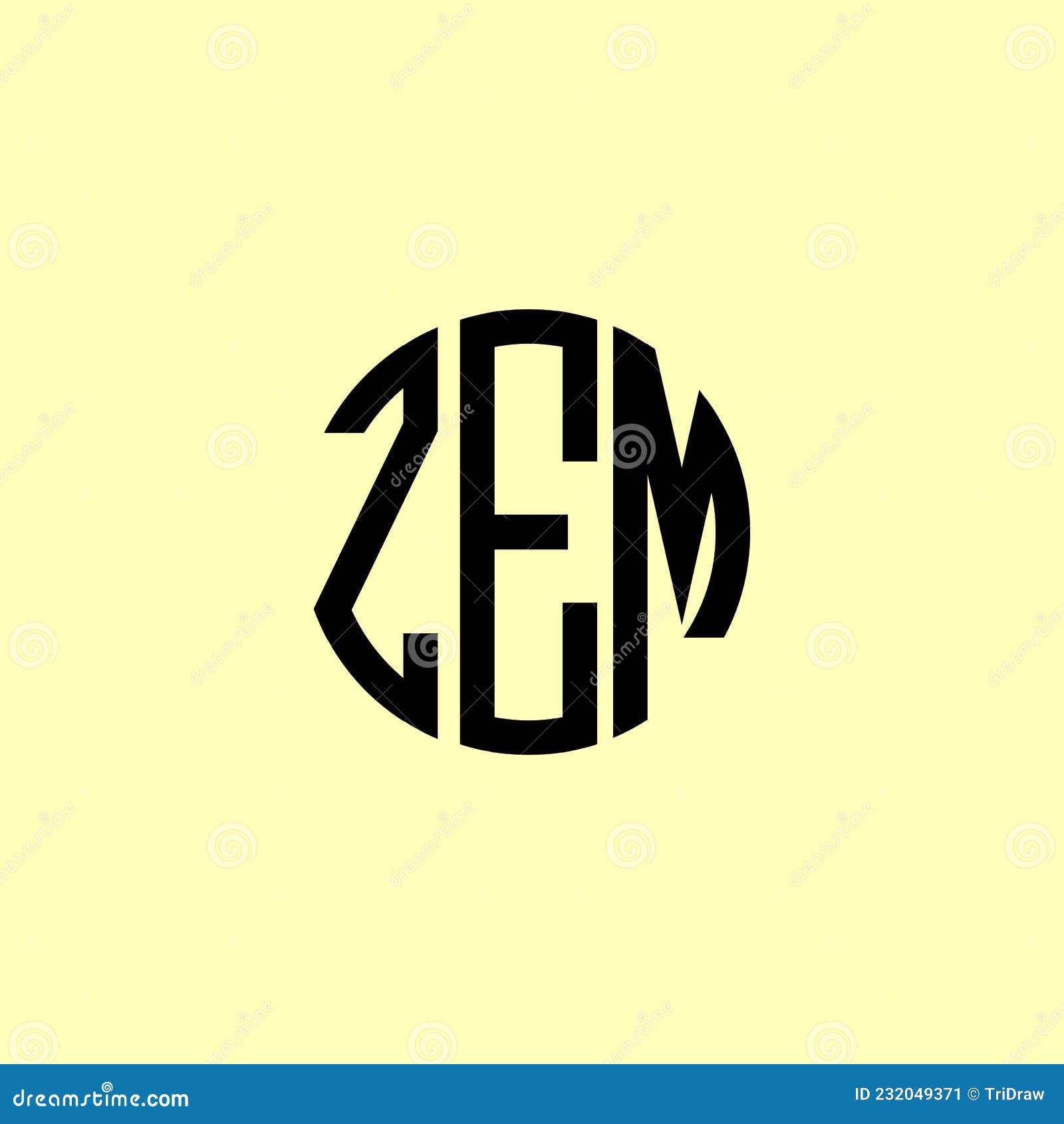 Creative Rounded Initial Letters ZEM Logo Stock Vector - Illustration ...