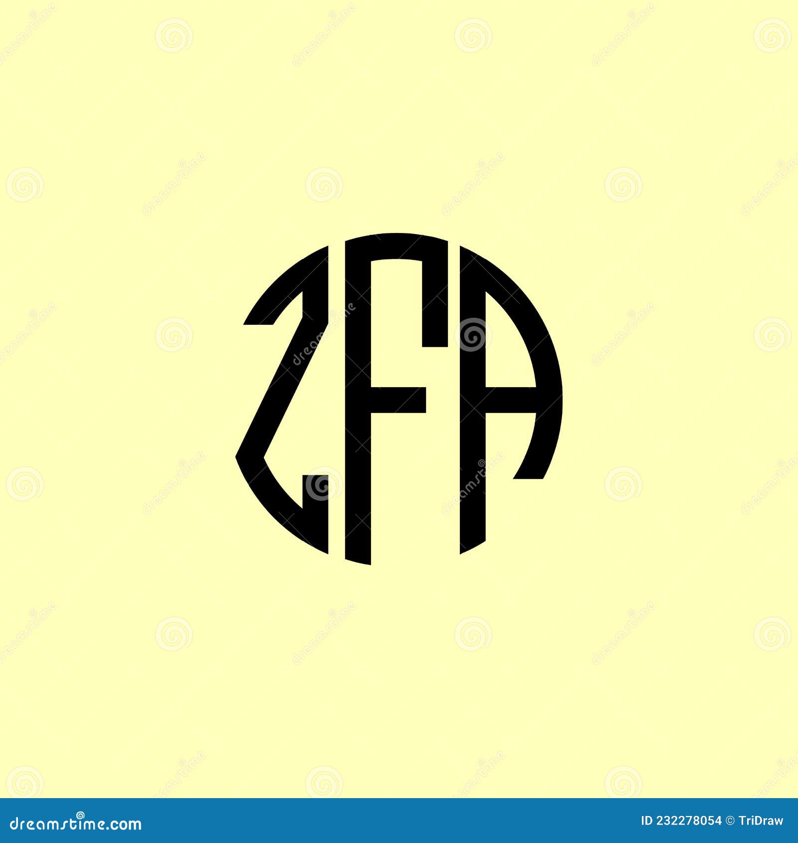 Creative Rounded Initial Letters ZFA Logo Stock Vector - Illustration ...