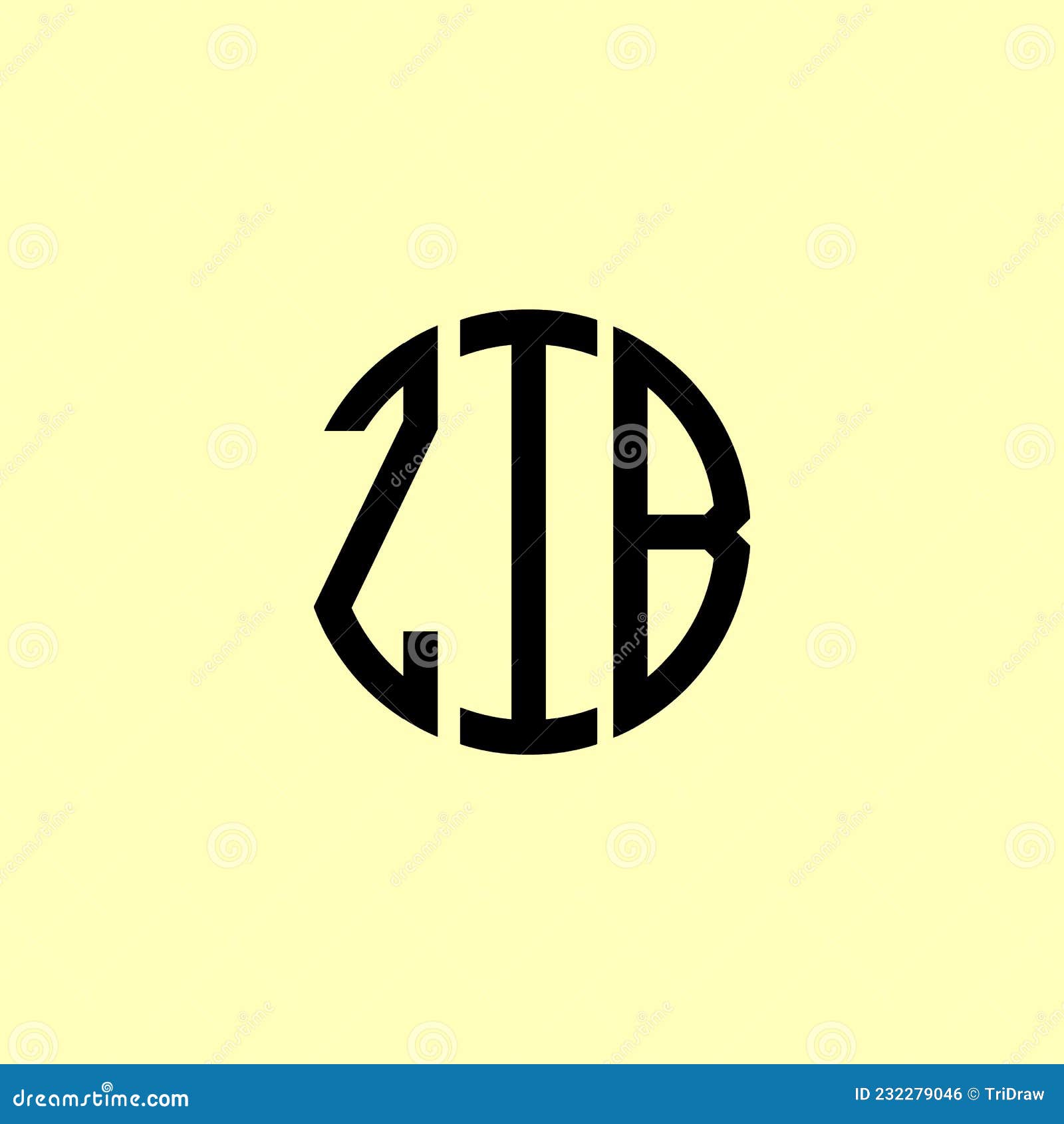Creative Rounded Initial Letters ZIB Logo Stock Vector - Illustration ...