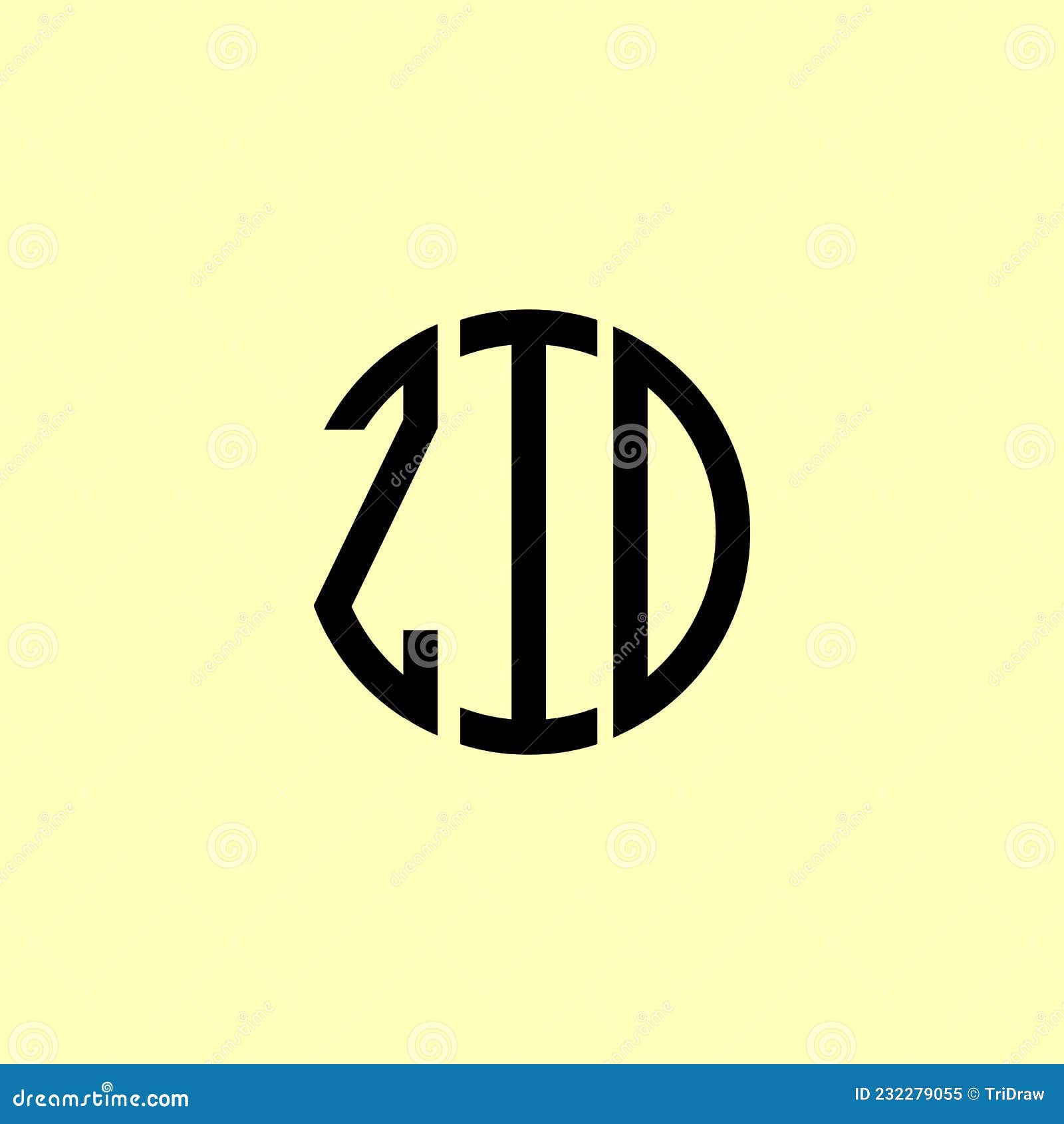 Creative Rounded Initial Letters ZID Logo Stock Vector - Illustration of modern, design: 232279055