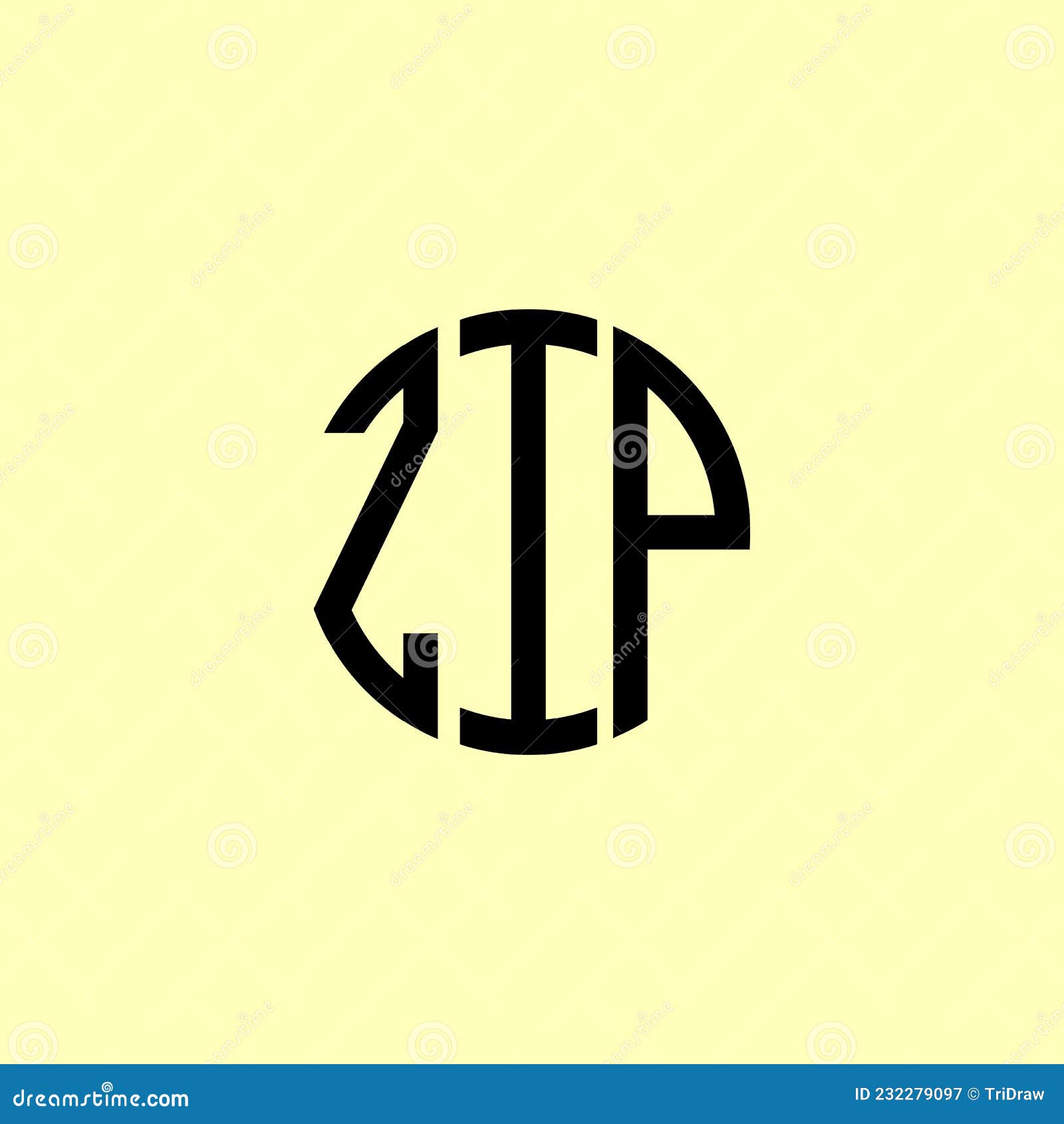 Creative Rounded Initial Letters ZIP Logo Stock Vector - Illustration ...