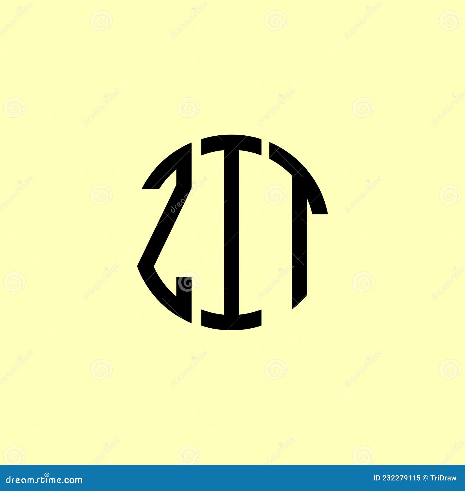 Creative Rounded Initial Letters ZIT Logo Cartoon Vector ...