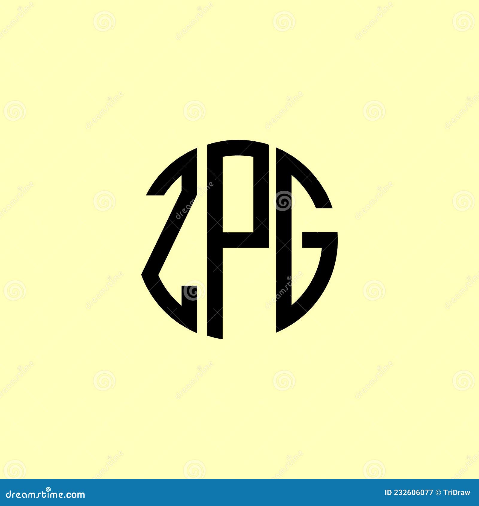 Creative Rounded Initial Letters ZPG Logo Stock Vector - Illustration of luxury, design: 232606077