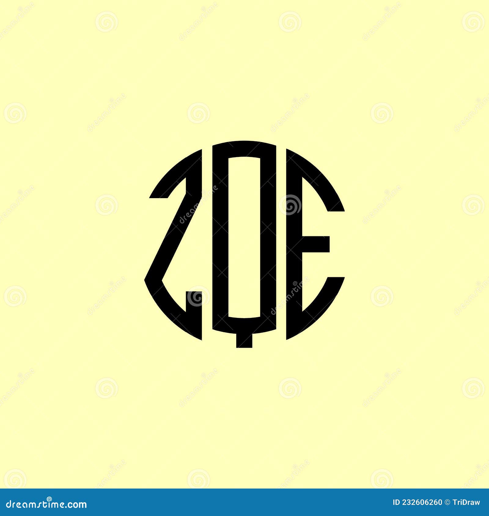 Creative Rounded Initial Letters ZQE Logo Stock Vector - Illustration ...