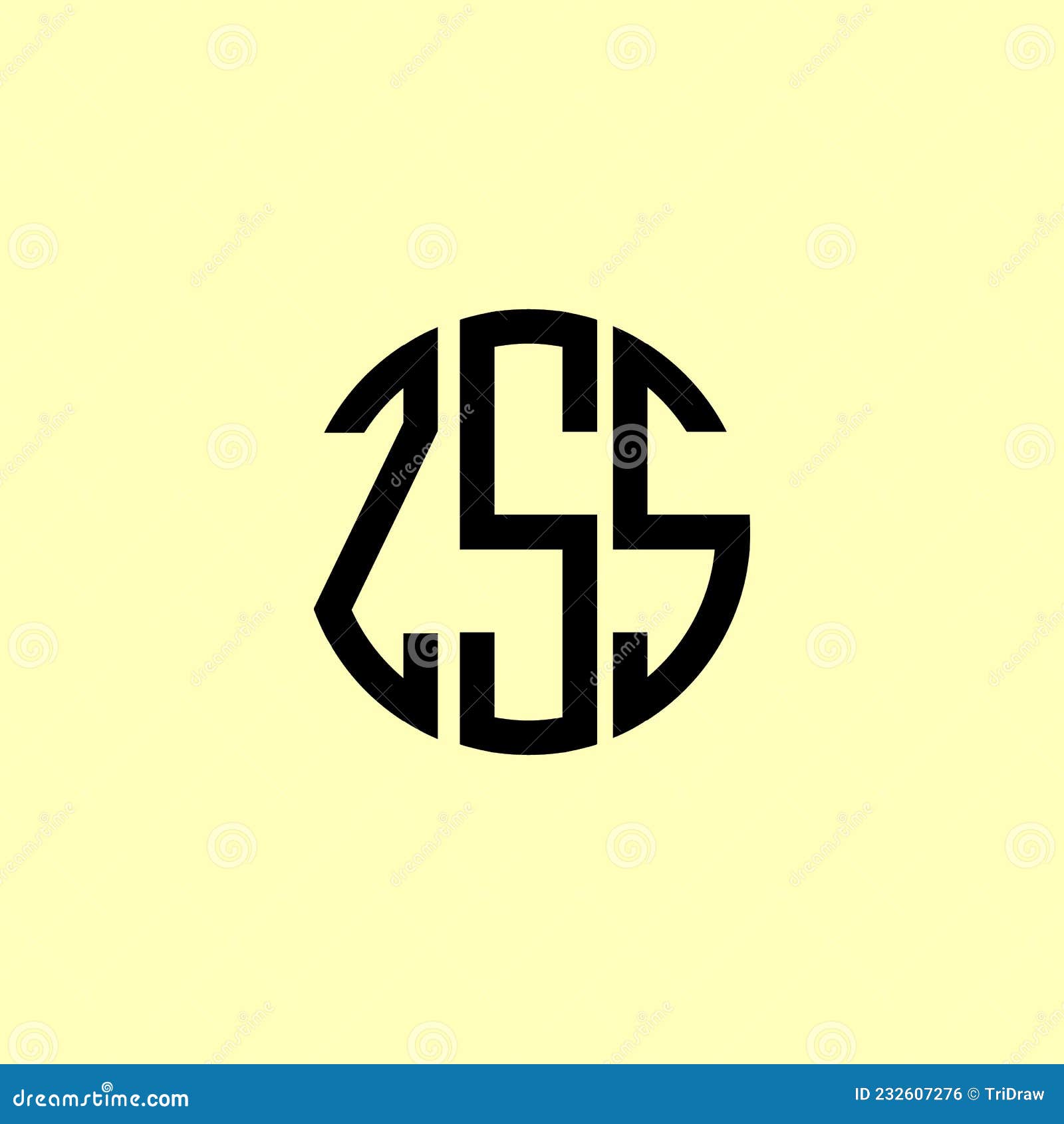Creative Rounded Initial Letters ZSS Logo Stock Vector - Illustration ...