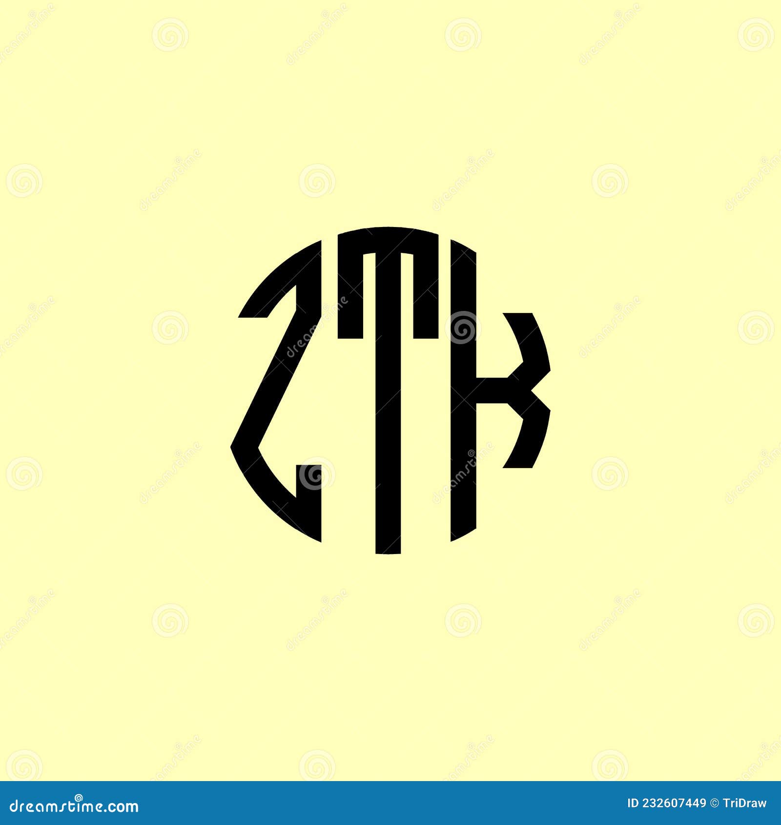 Creative Rounded Initial Letters ZTK Logo Stock Vector - Illustration ...