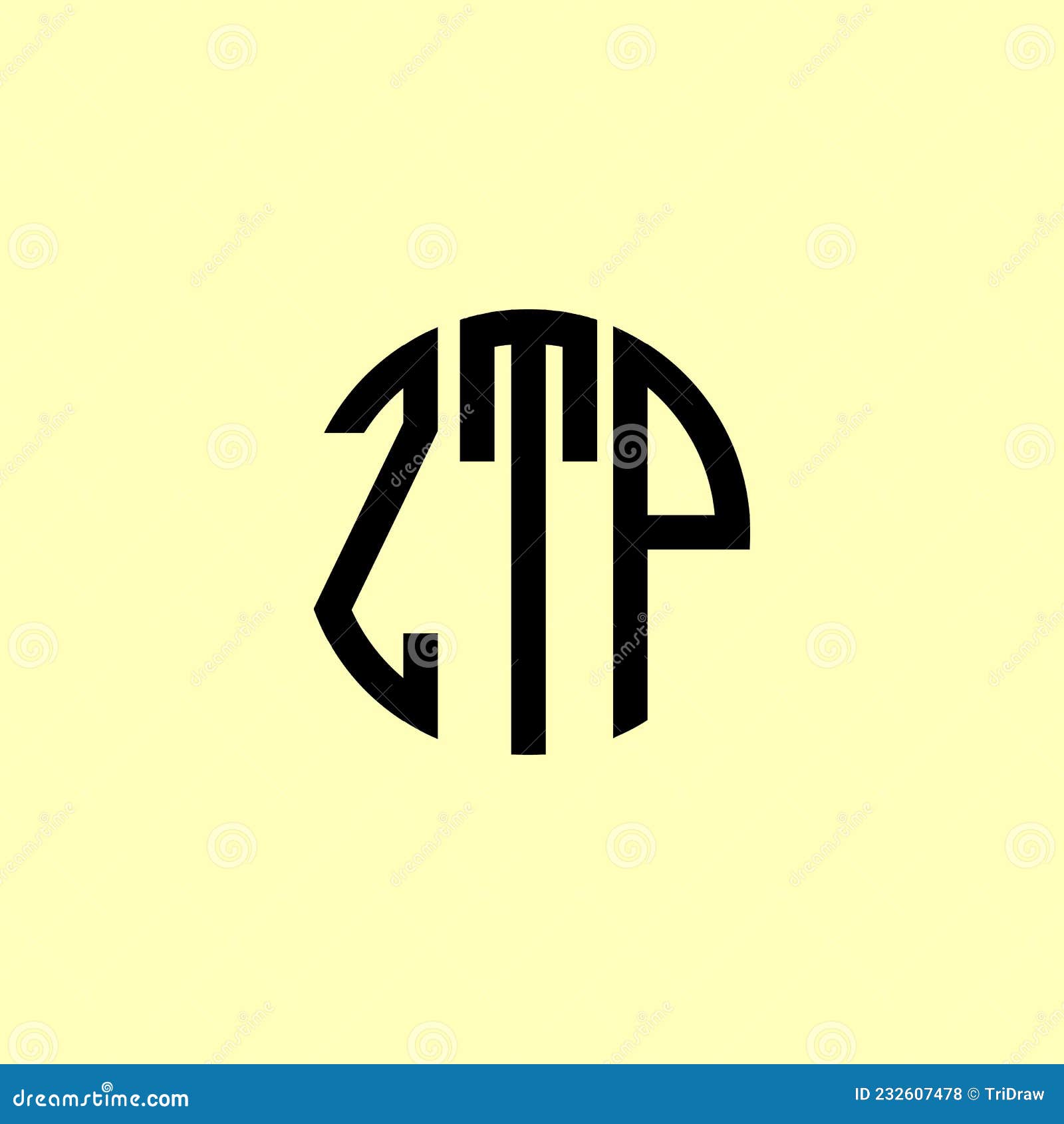 Creative Rounded Initial Letters ZTP Logo Stock Vector - Illustration ...