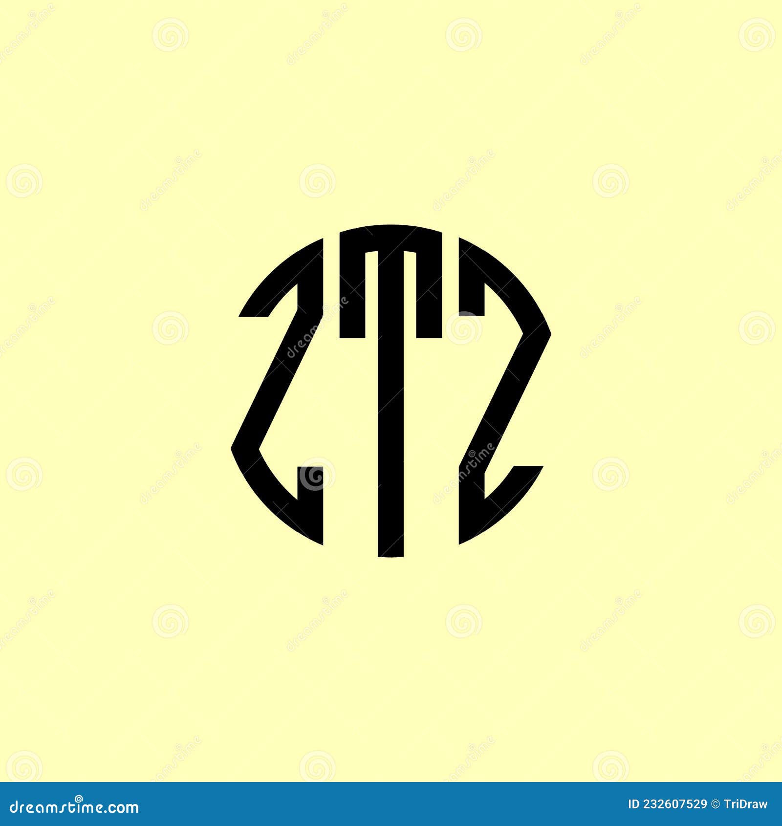 Creative Rounded Initial Letters ZTZ Logo Stock Vector - Illustration ...