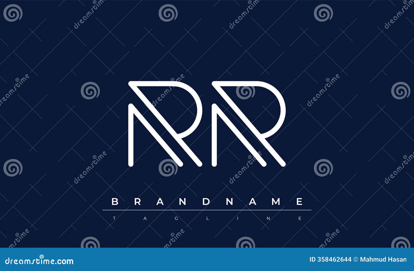 Creative RR Letter Initial Logo Vector Image Stock Vector ...