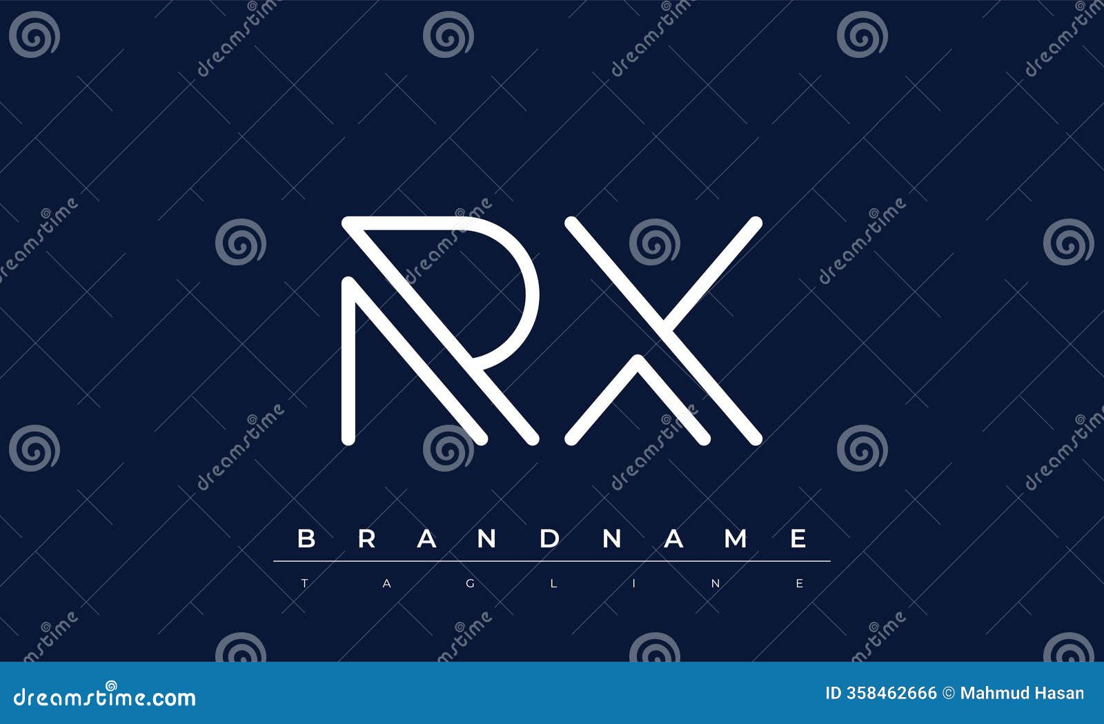 Creative RX Letter Initial Logo Vector Image Stock Vector ...