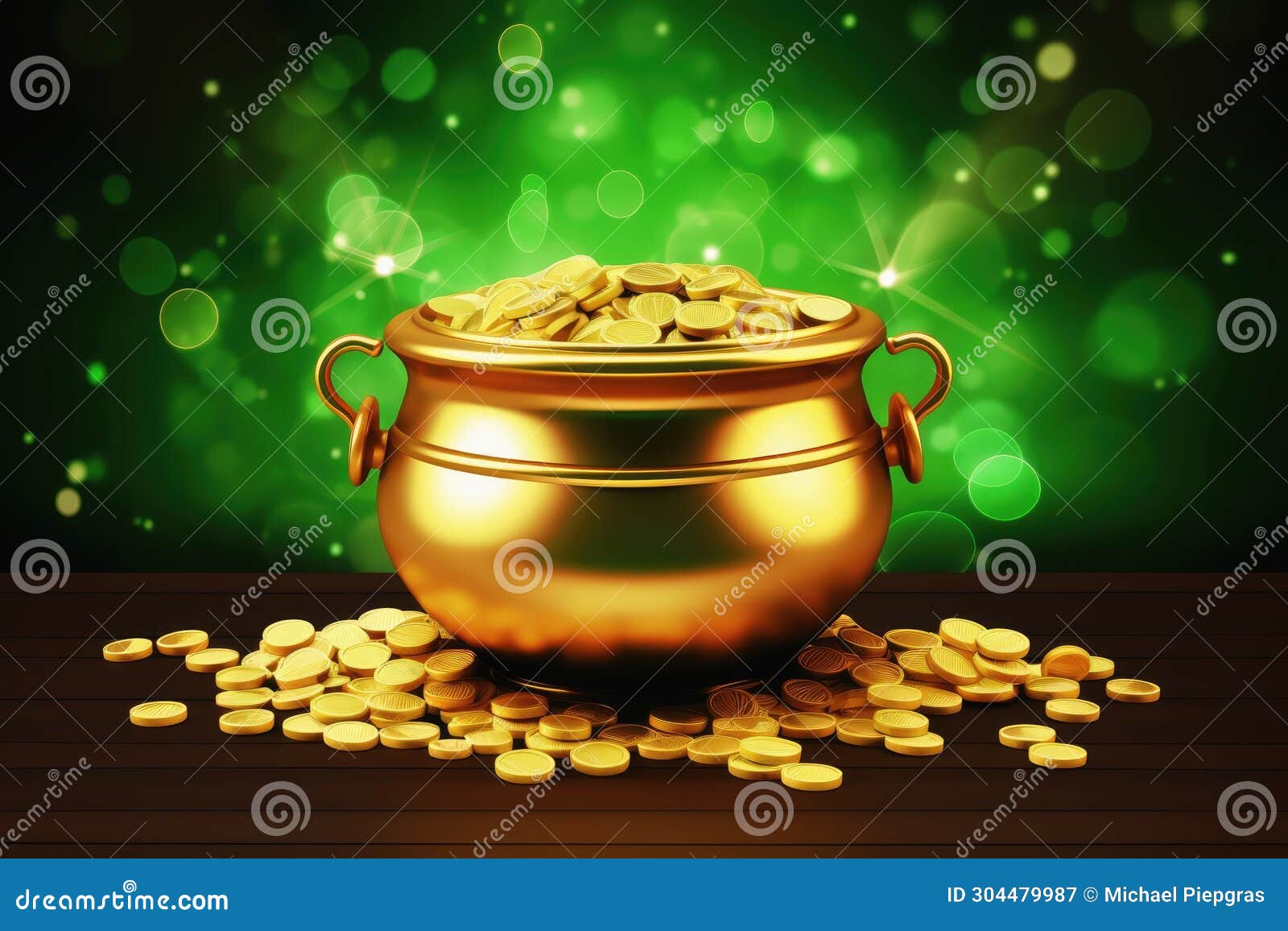 A Creative Saint Patricks Day Pot of Gold Background Stock Image ...