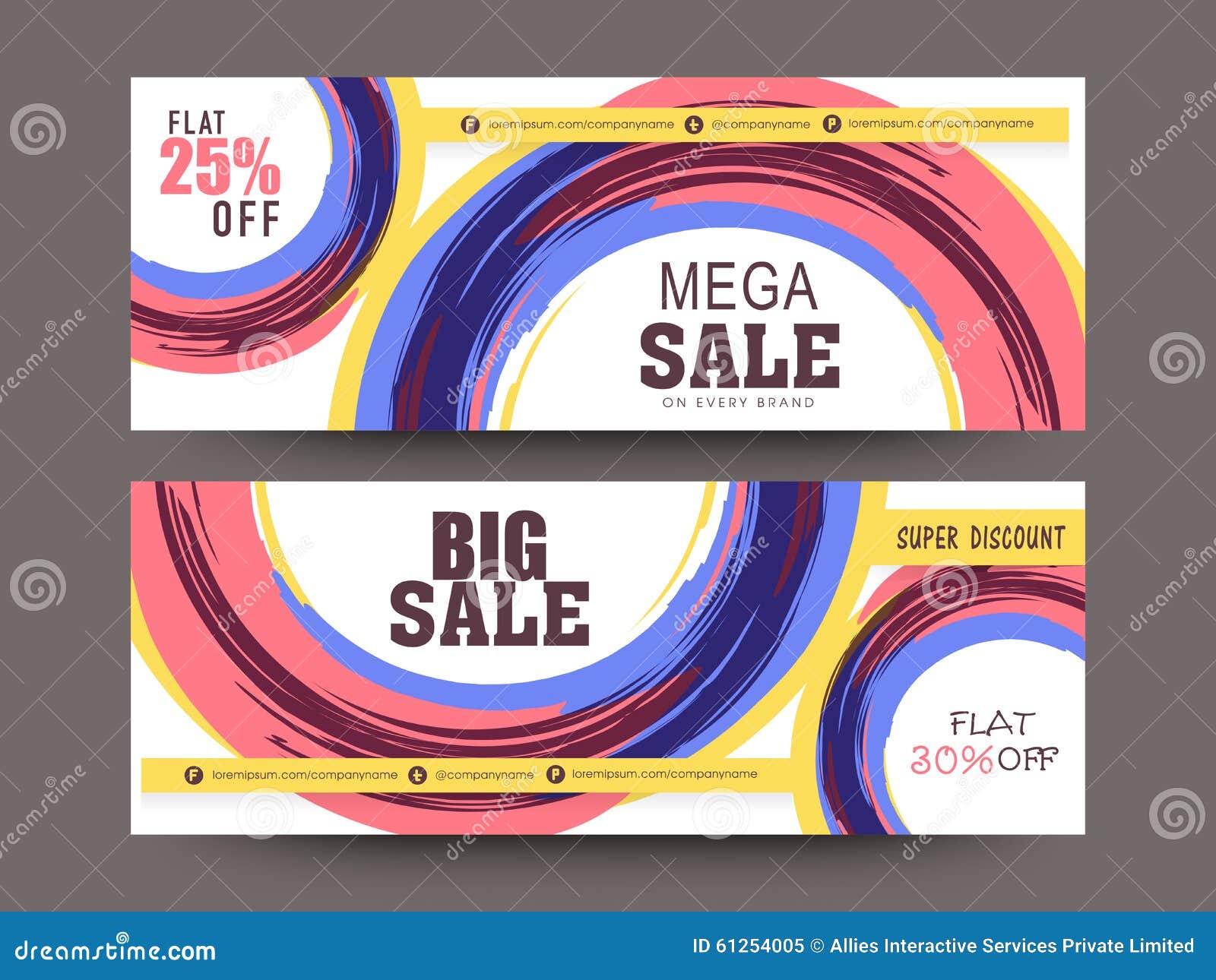 Creative Sale Website Header or Banner Set. Stock Illustration ...