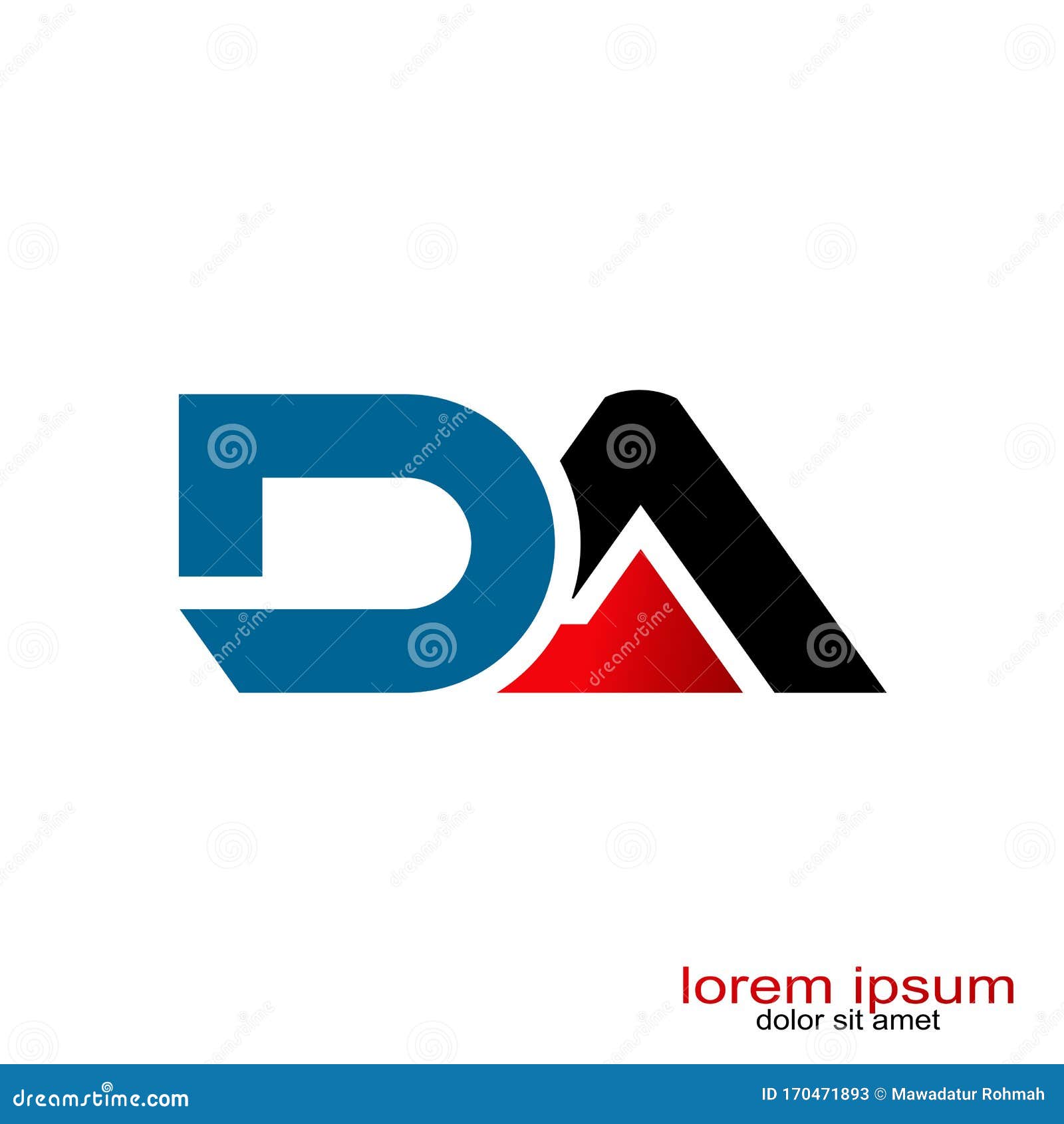 DA letter logo design stock vector. Illustration of letter - 170471893