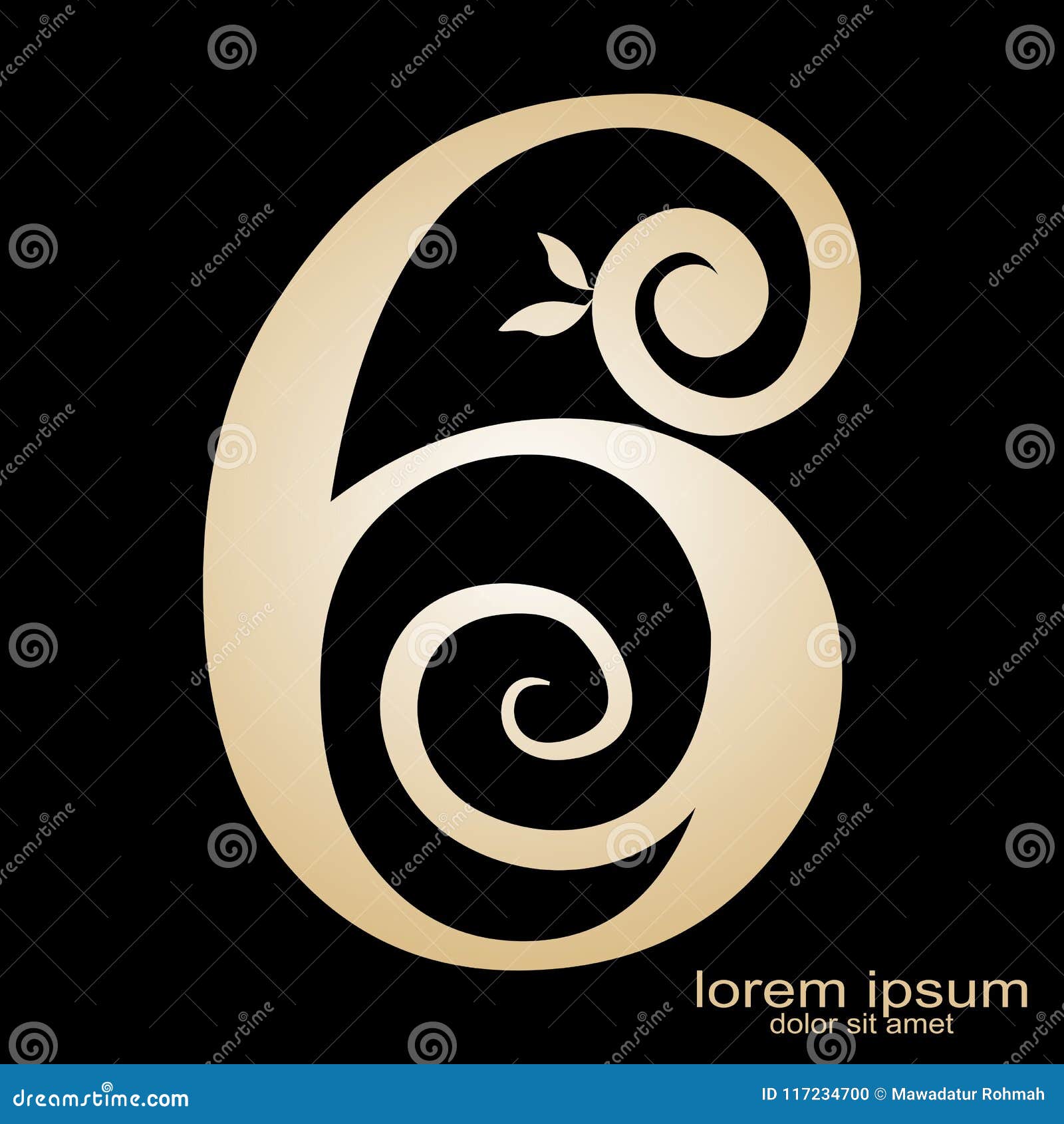 Creative Sample Design Number 6 Logo Stock Vector - Illustration of ...
