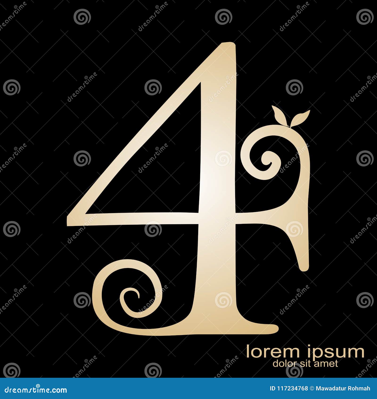 Creative Sample Design Number 4 Logo Stock Vector - Illustration of ...