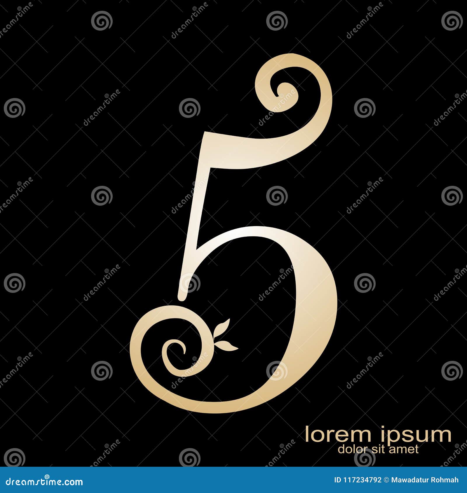 Creative Sample Design Number 5 Logo Stock Vector - Illustration of ...
