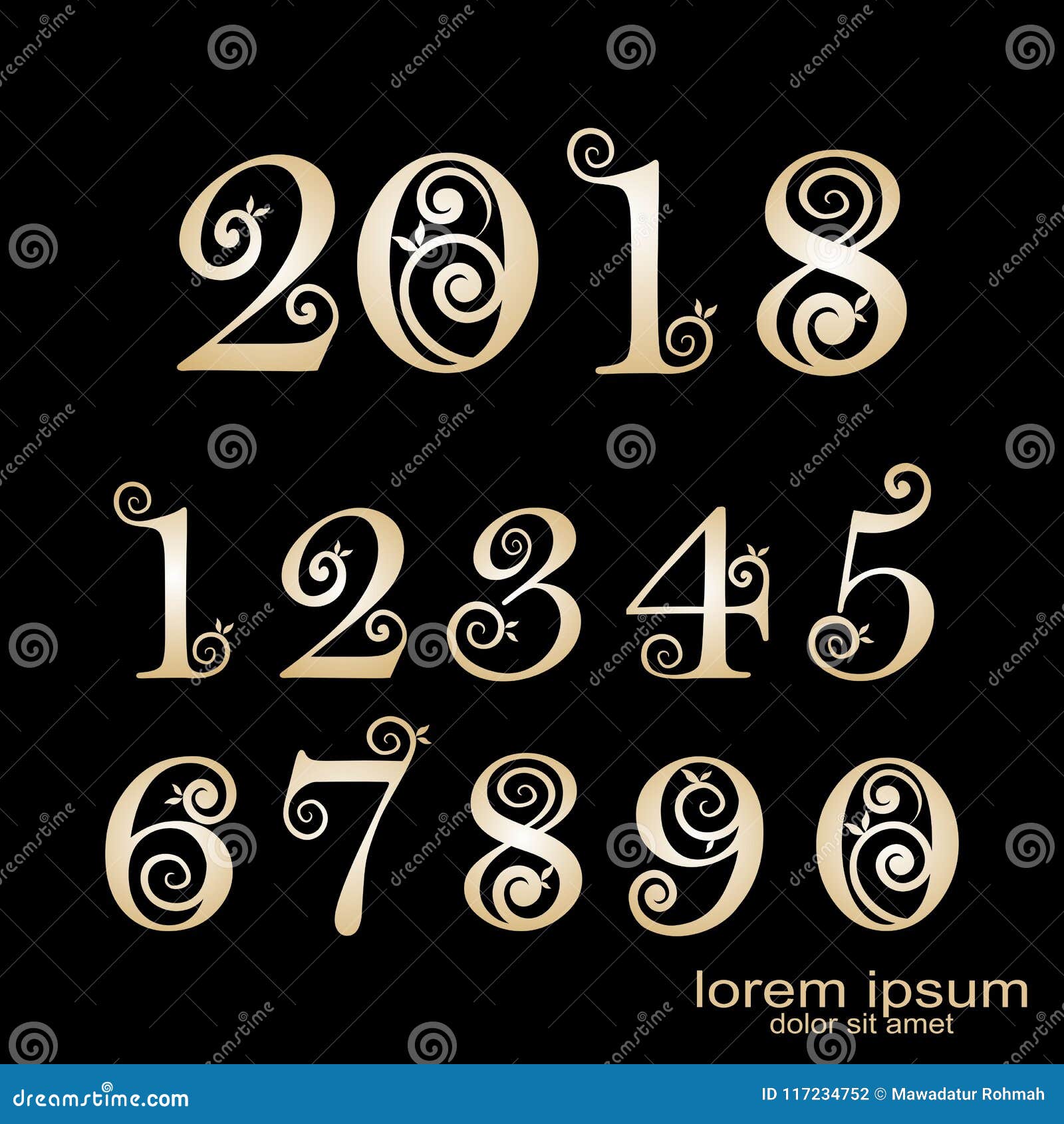 Creative Sample Design Set Number Logo Stock Vector - Illustration of ...