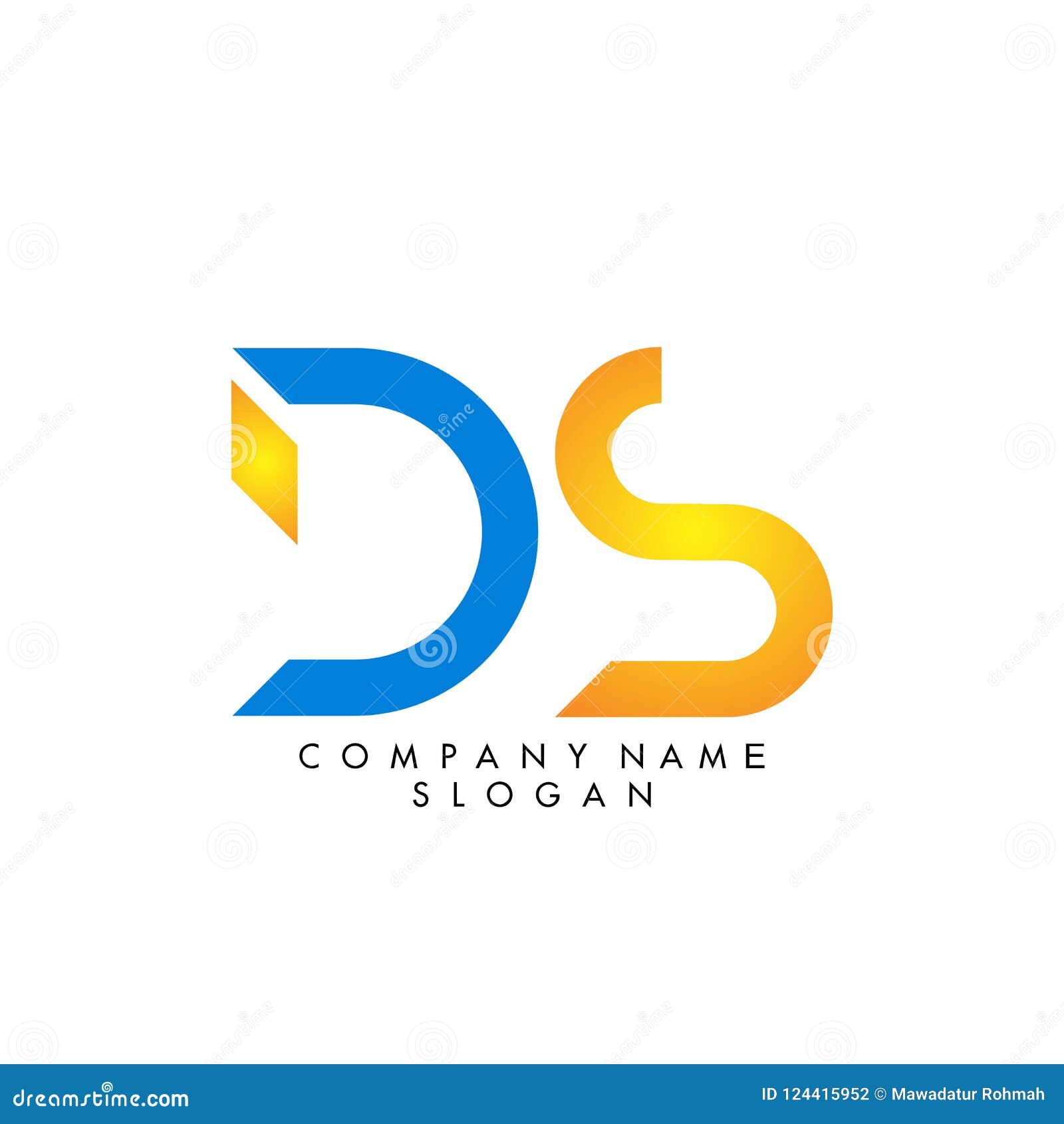 Letter ds logo design stock vector. Illustration of industry - 124415952
