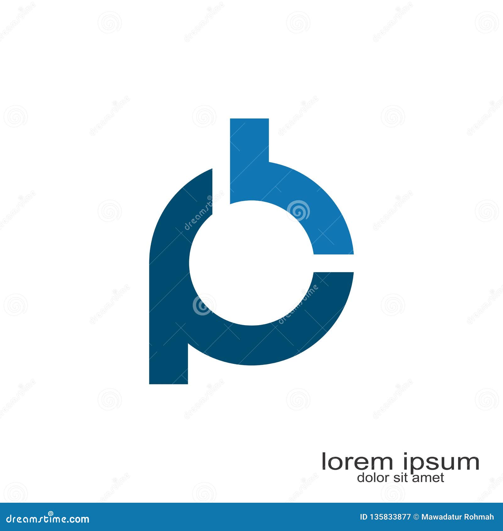 P.b letter logo design stock vector. Illustration of graphic - 135833877