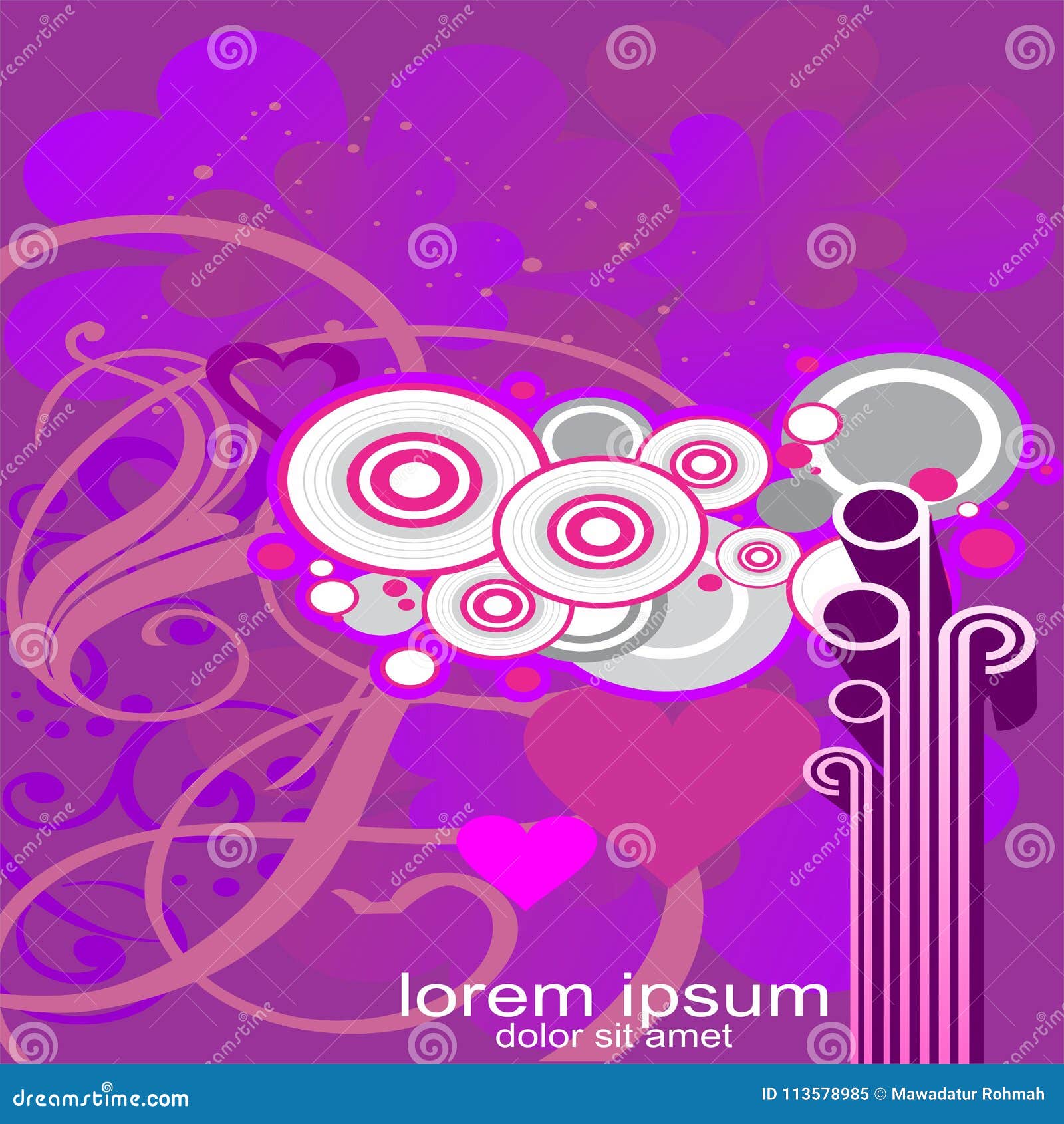 Round Love Background Graphic Resource Stock Vector - Illustration of ...