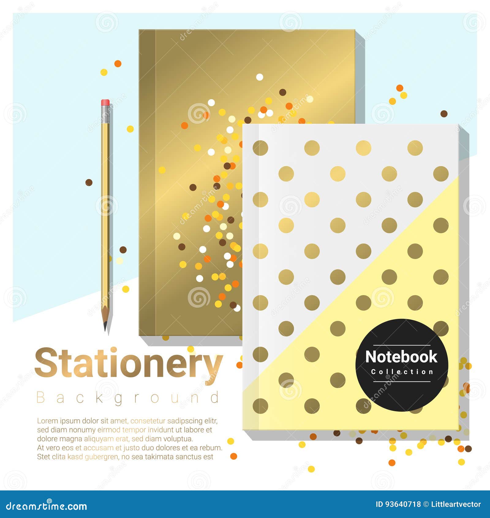 Stationery Background Illustration. Seamless Horizontal Pattern ...