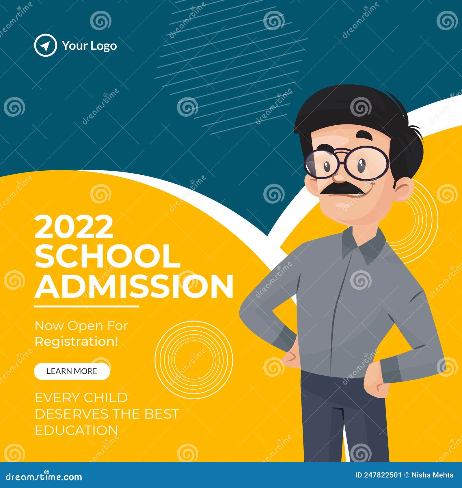 Creative School Admission Banner Design Stock Vector - Illustration of ...