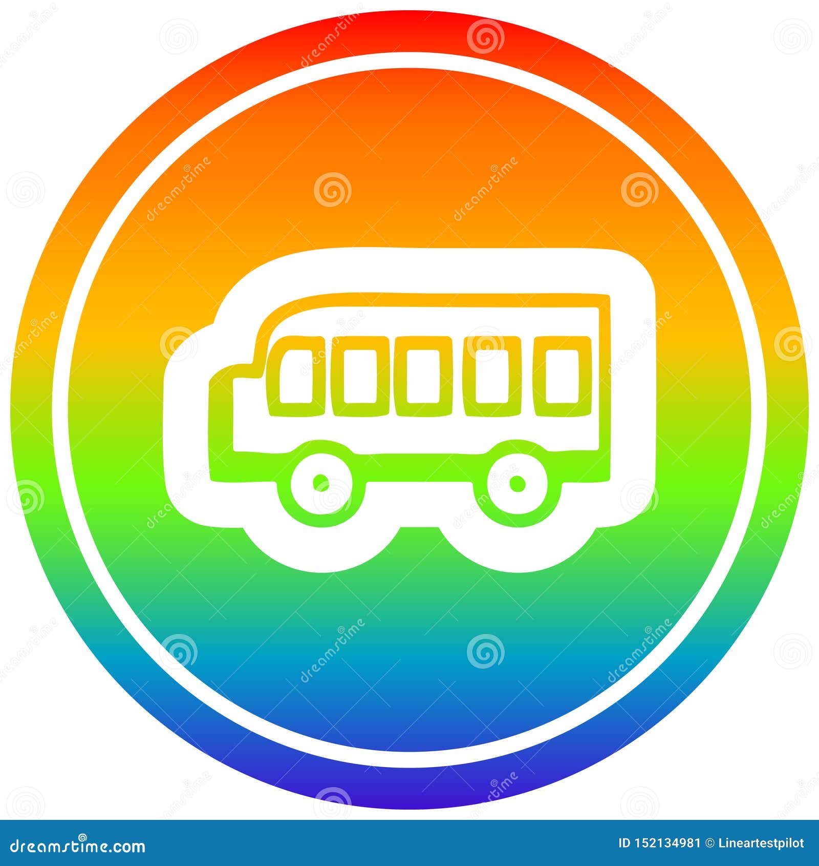 A Creative School Bus Circular in Rainbow Spectrum Stock Vector ...