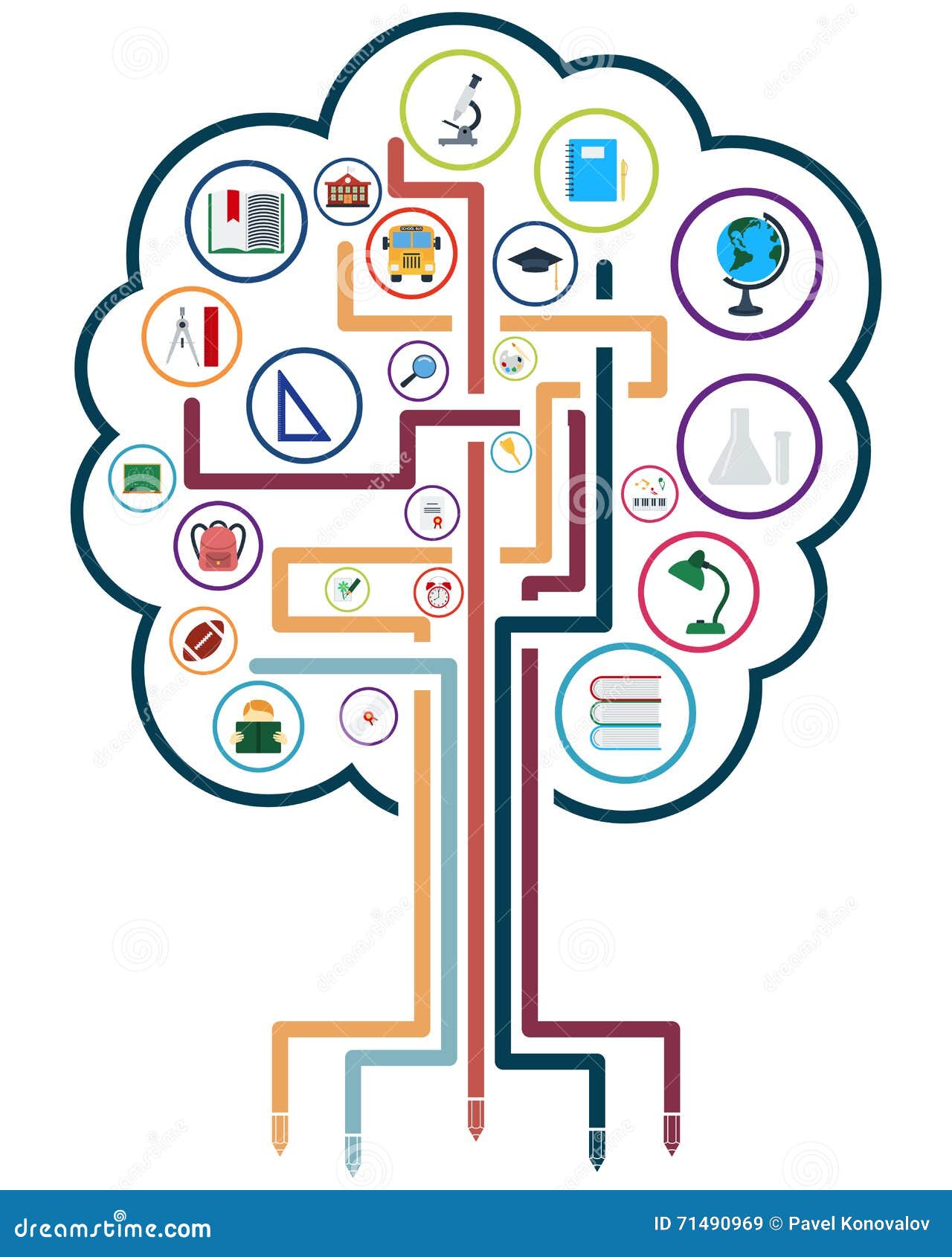 Creative school design stock vector. Illustration of icon - 71490969