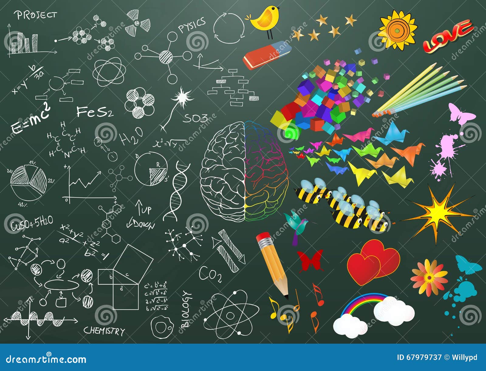 Creative and science brain stock vector. Illustration of analytical ...