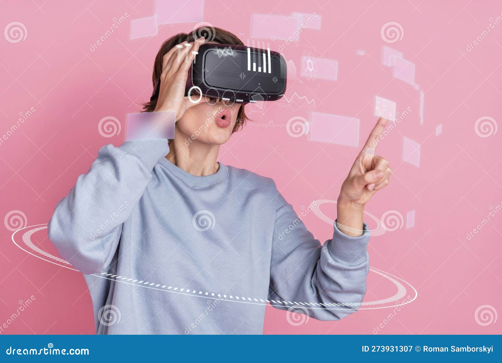 Creative Science Tech Digital Collage of Young Woman Select High ...